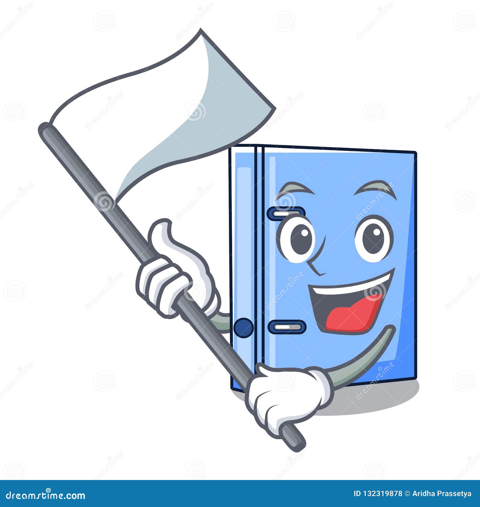 With Flag Office Binder File Isolated on Cartoon Stock Vector ...