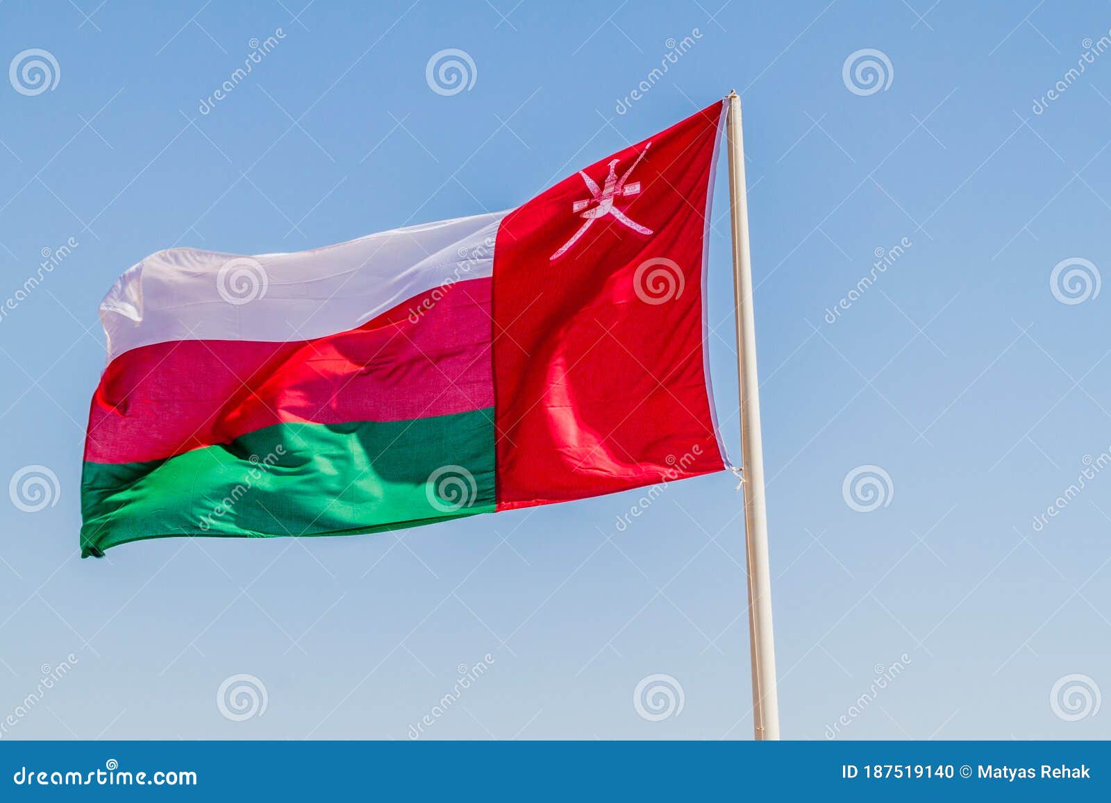 Flag of Om stock photo. Image of blue, outdoors, country - 187519140