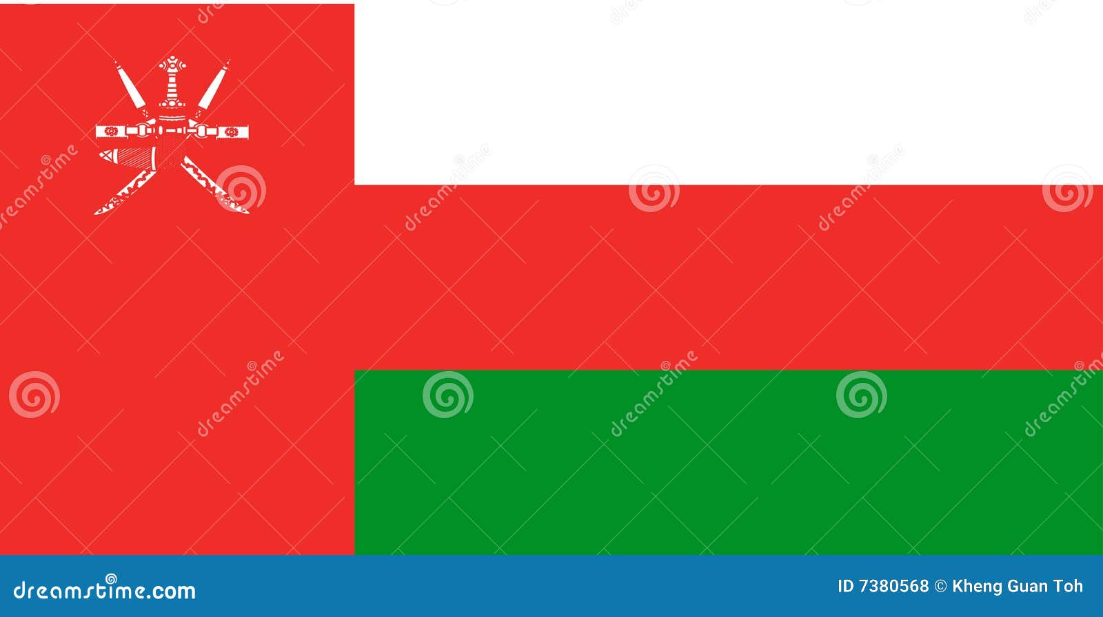 Flag of Oman stock vector. Illustration of clipart, flag - 7380568