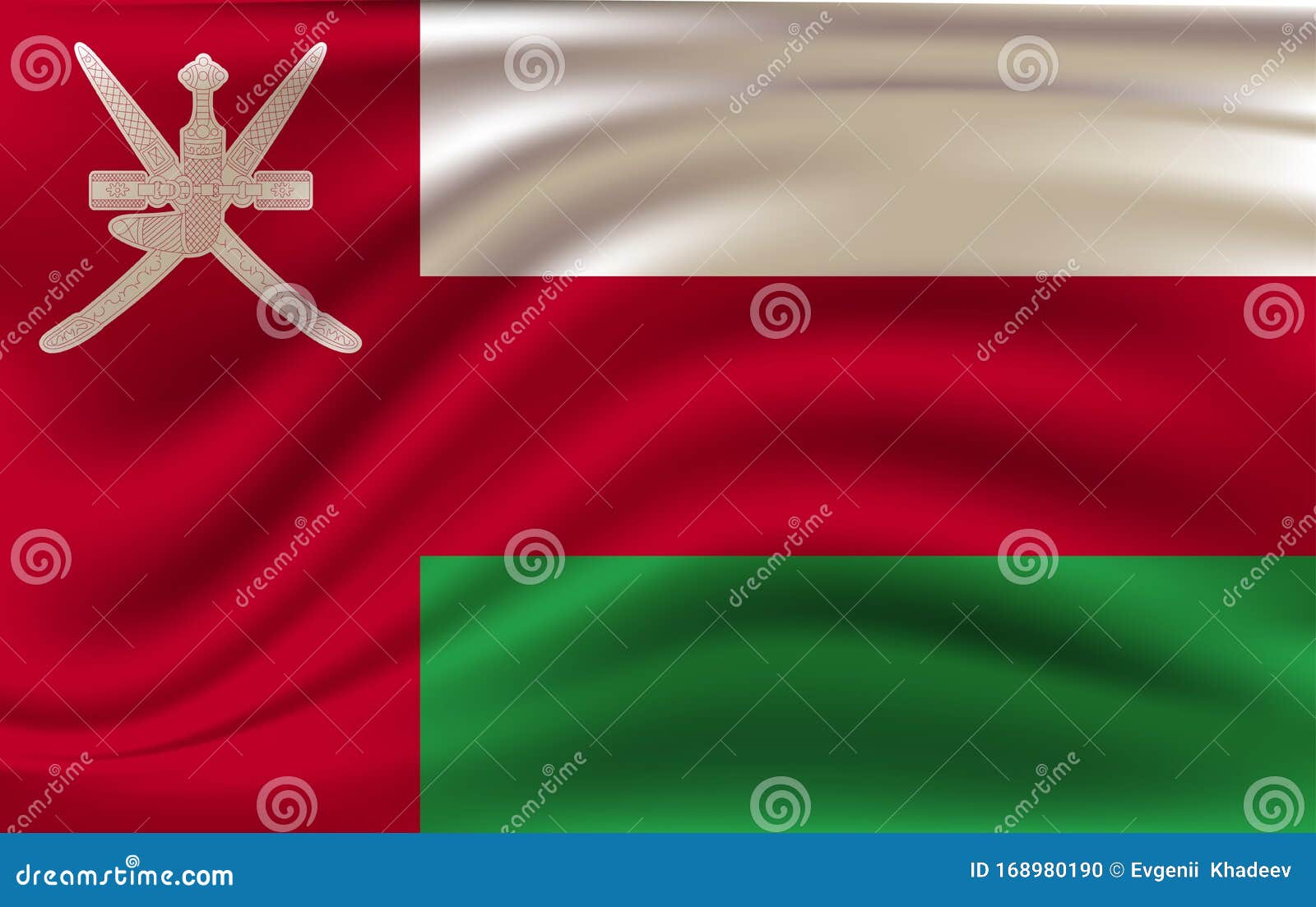Flag of Oman. Realistic Waving Flag of Sultanate of Oman Stock Vector ...