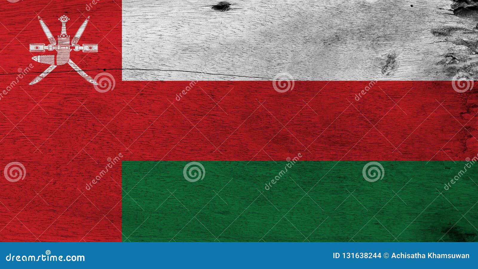 Flag Of Oman On Wooden Plate Background Grunge Omani Flag Texture
