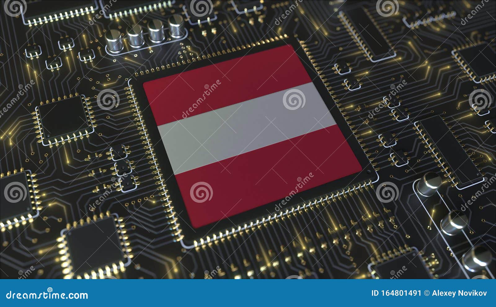 Flag of Austria on the Operating Chipset. Austrian Information ...
