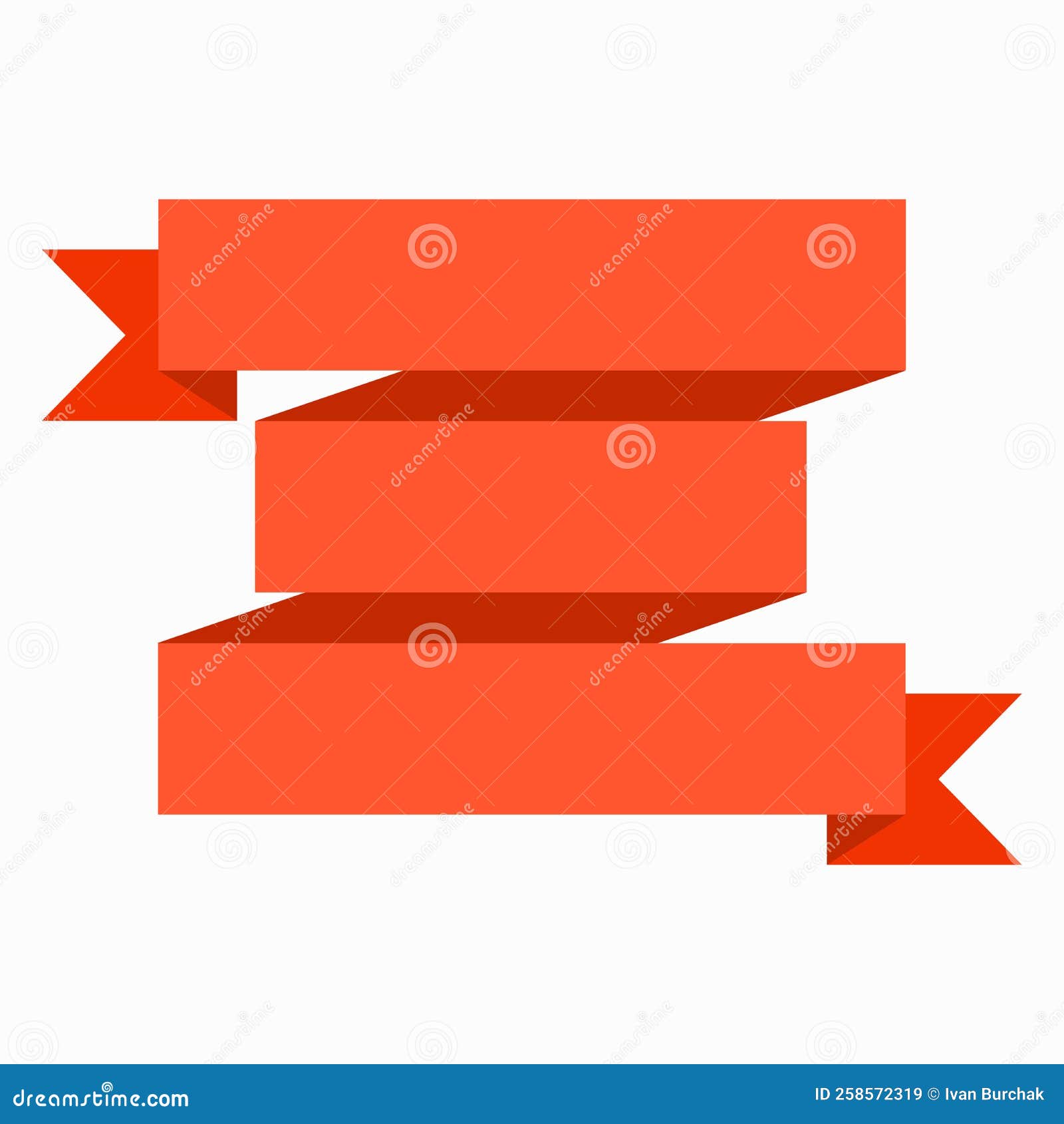 Flag Orange Triple Ribbon Banner. Three Rows Stock Vector ...