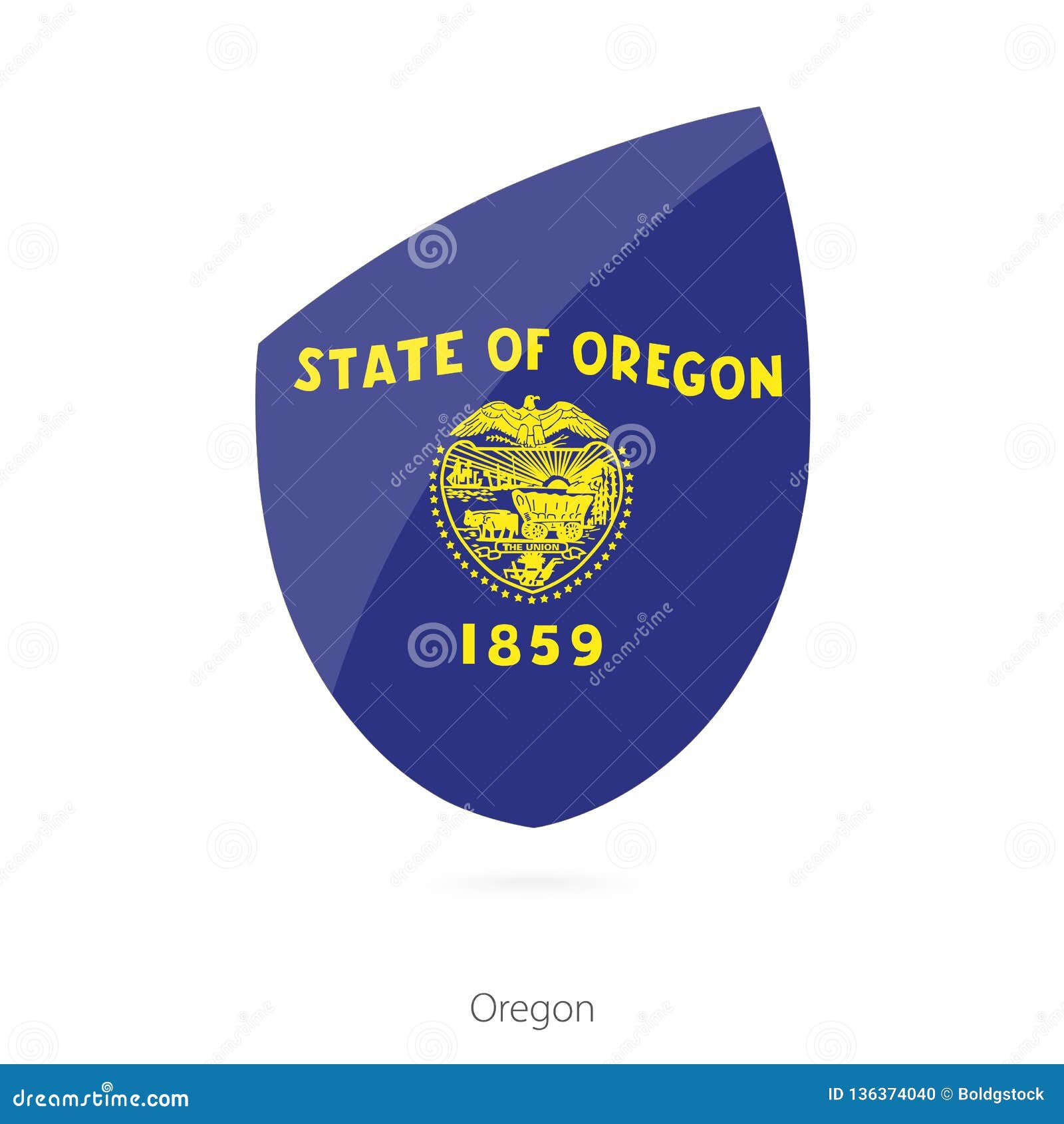 Flag of Oregon stock vector. Illustration of jack, icon - 136374040