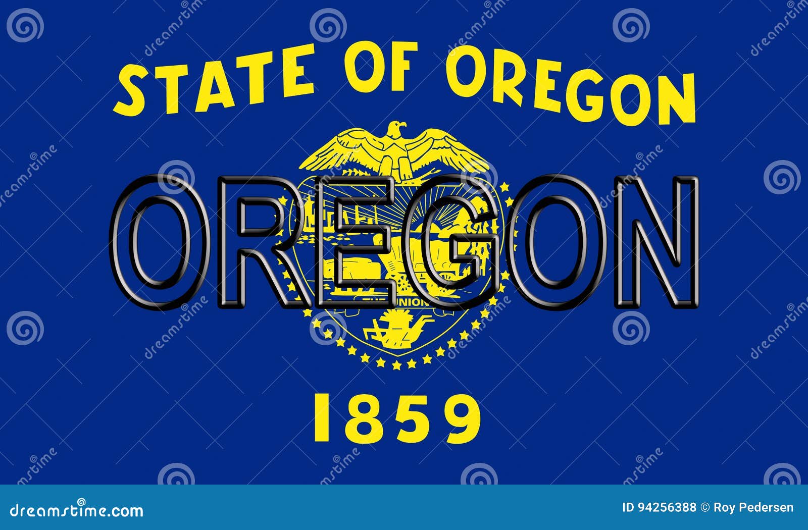 Flag of Oregon Word stock illustration. Illustration of patriotic ...