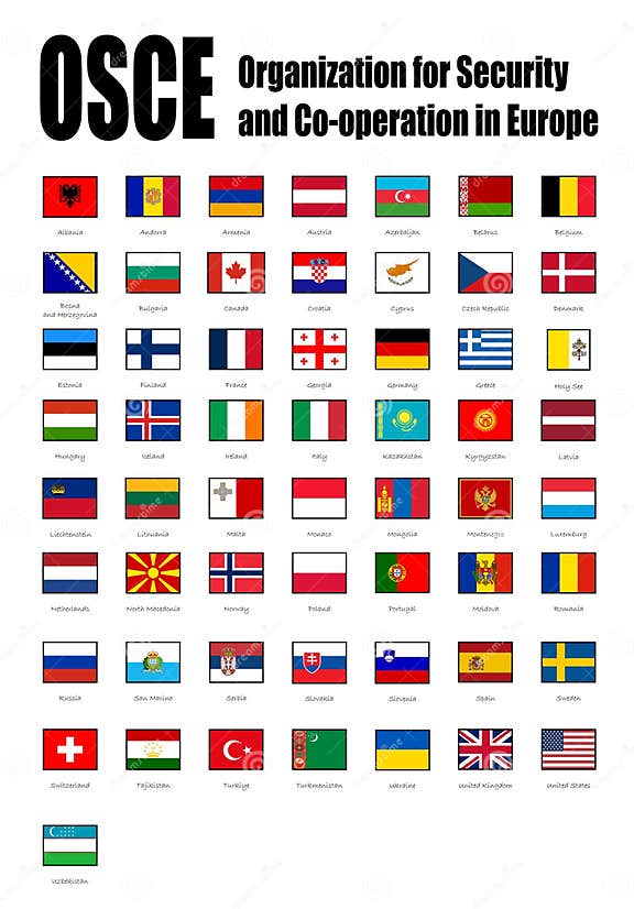 Flag of OSCE or Organization for Security and Cooperation in Europe ...