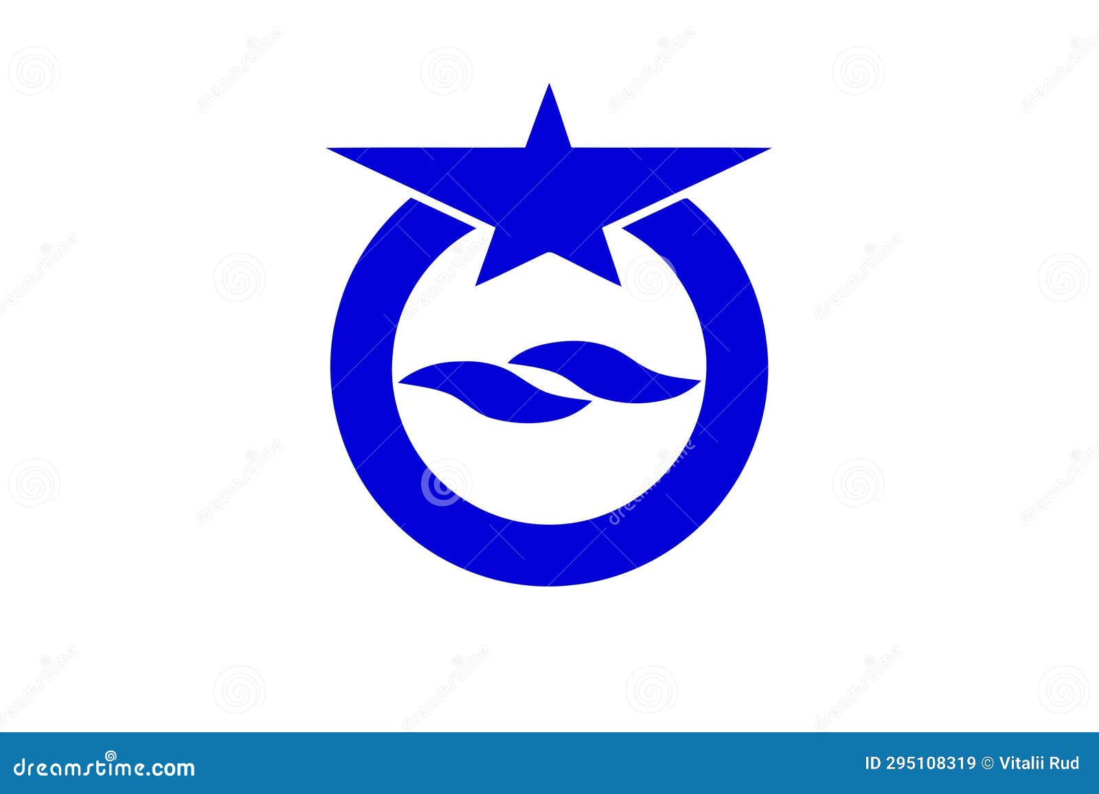 Flag of Otsu, Shiga stock vector. Illustration of district - 295108319