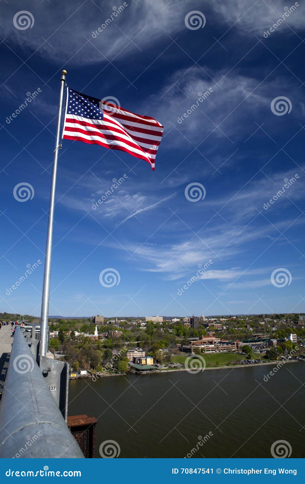 Flag Over the Hudson stock image. Image of river, york - 70847541
