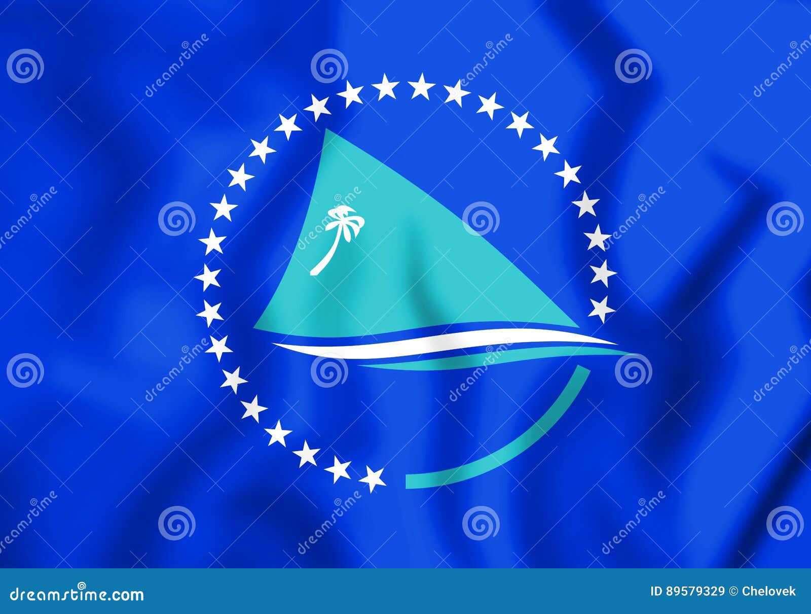 Flag of the Pacific Community. 3D Illustration Stock Illustration ...