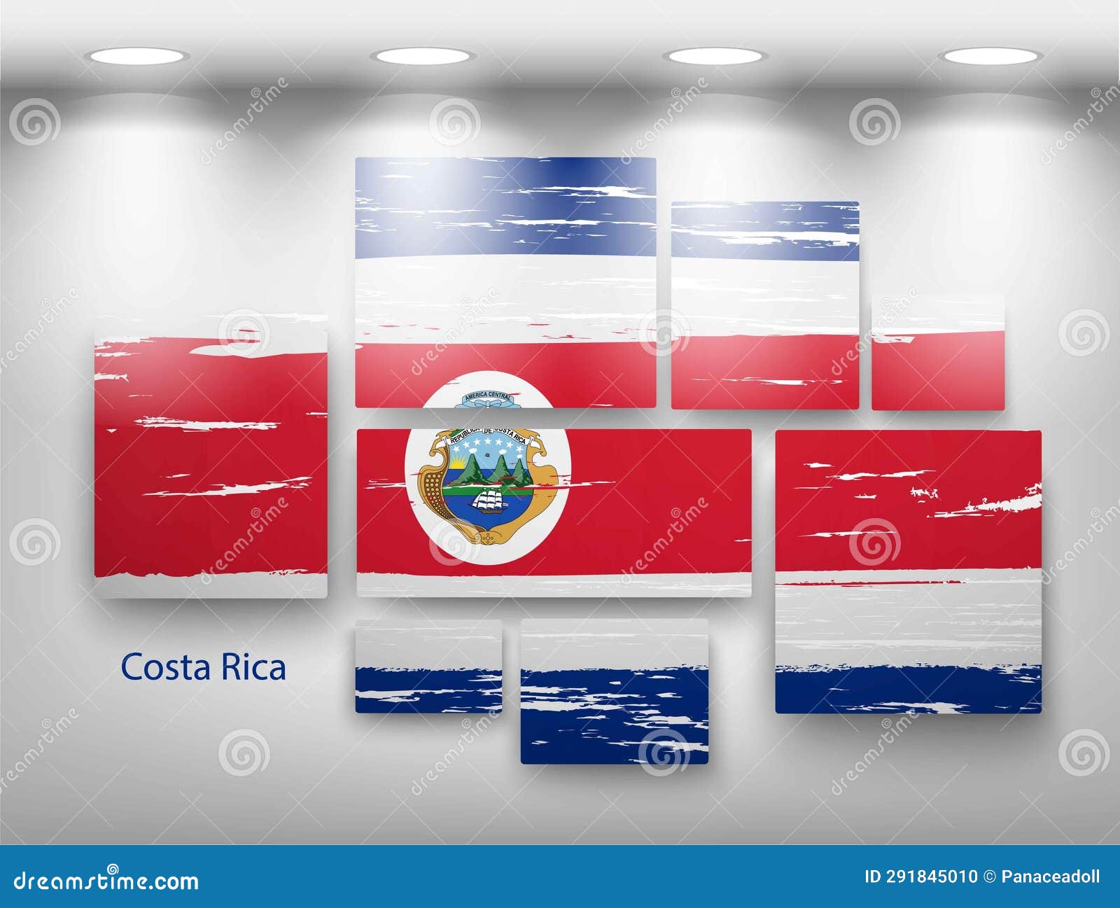 Flag paint in gallery stock illustration. Illustration of paint - 291845010