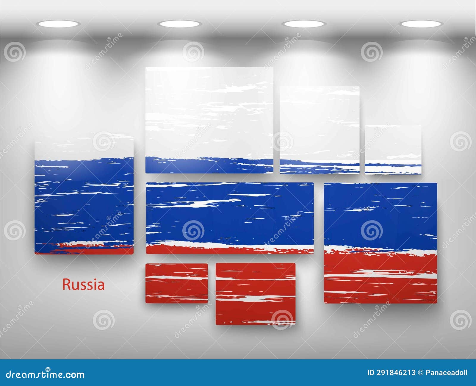 Flag paint in gallery stock illustration. Illustration of paint - 291846213