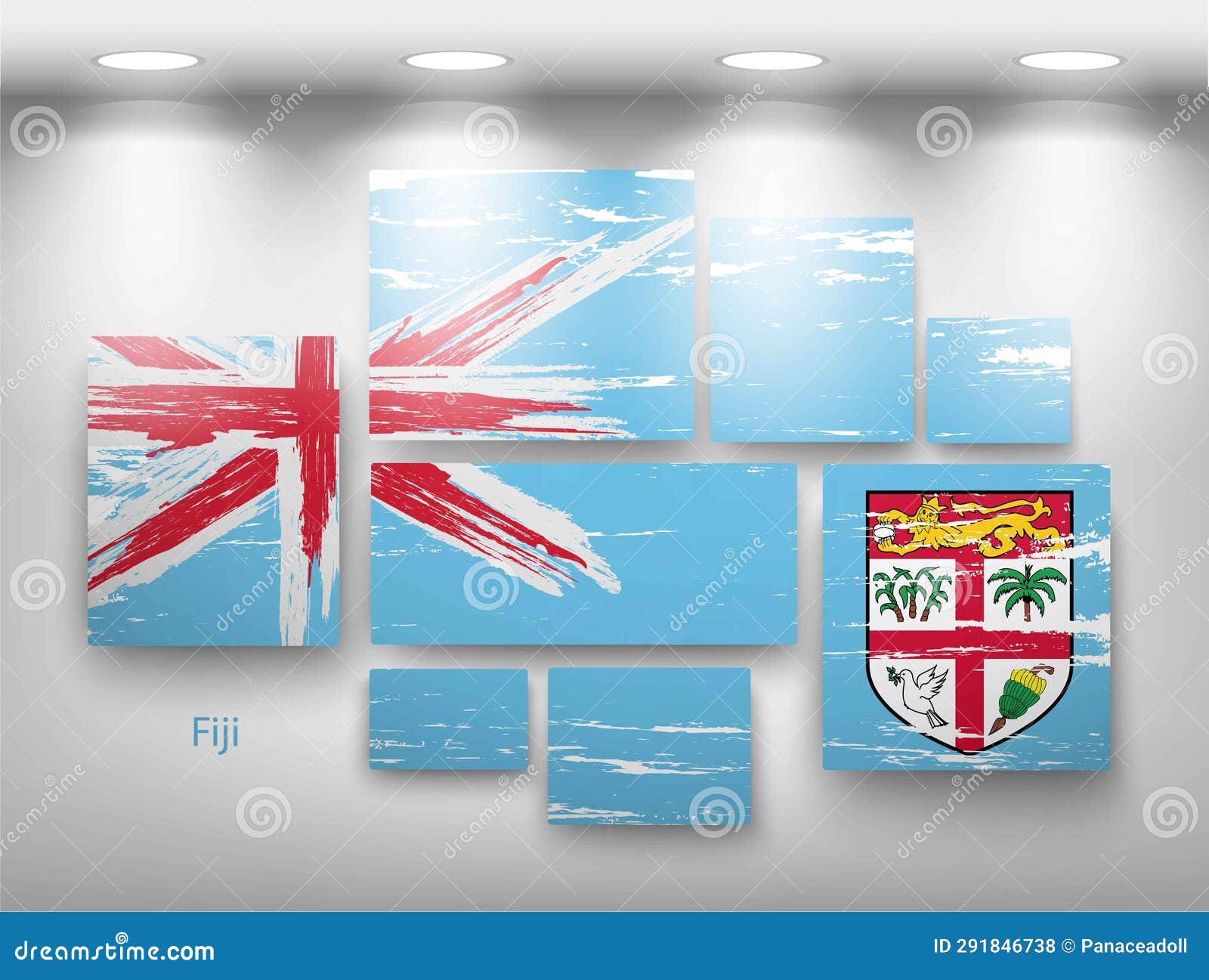 Flag paint in gallery stock illustration. Illustration of emblem ...