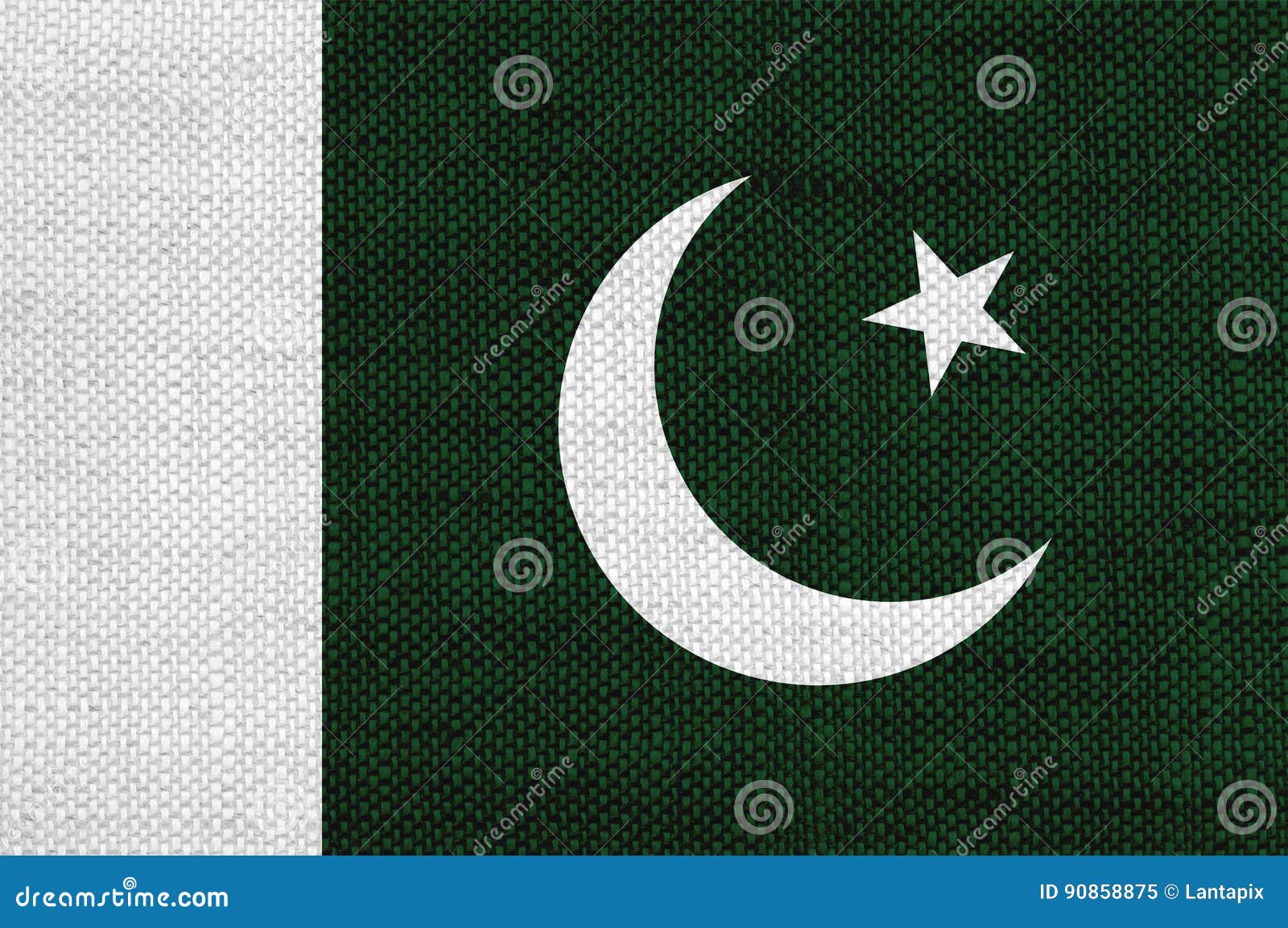 Flag of Pakistan on Old Linen Stock Illustration - Illustration of ...