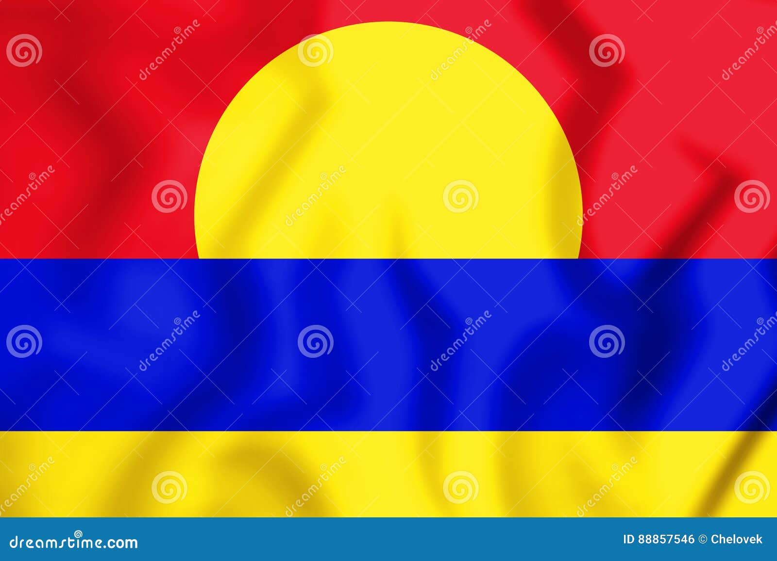 Flag of the Palmyra Atoll. 3D Illustration Stock Illustration ...
