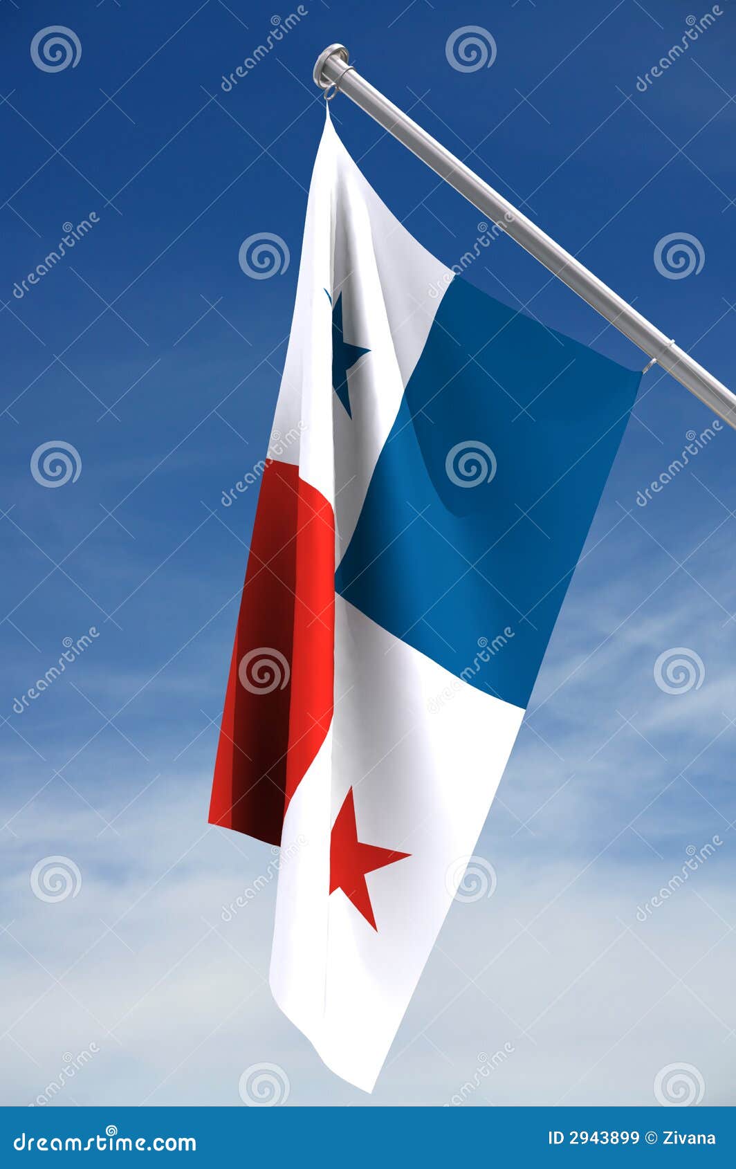 Flag of Panama stock image. Image of blue, white, pole - 2943899