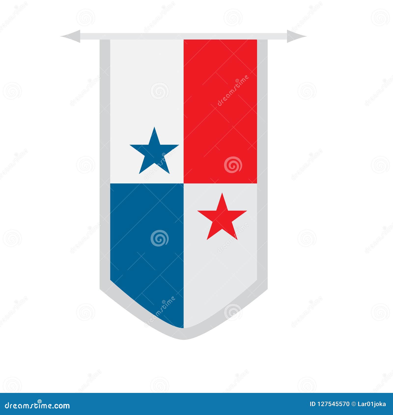 Flag of Panama on a banner stock vector. Illustration of emblem - 127545570