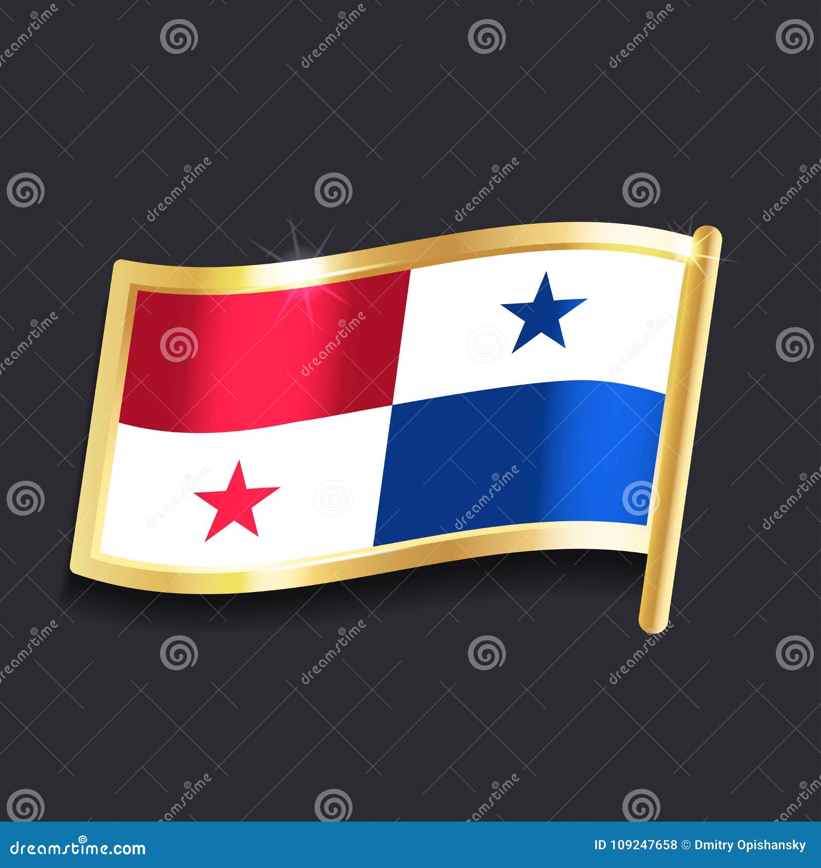 Flag of Panama stock vector. Illustration of geography - 109247658