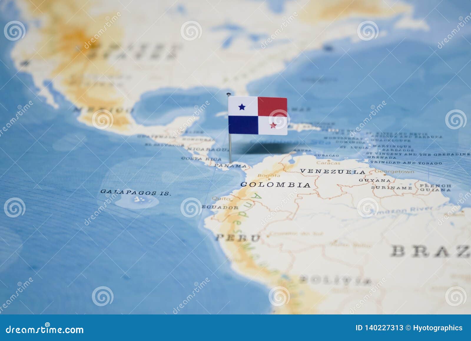 The Flag of Panama in the World Map Stock Image - Image of advertise ...