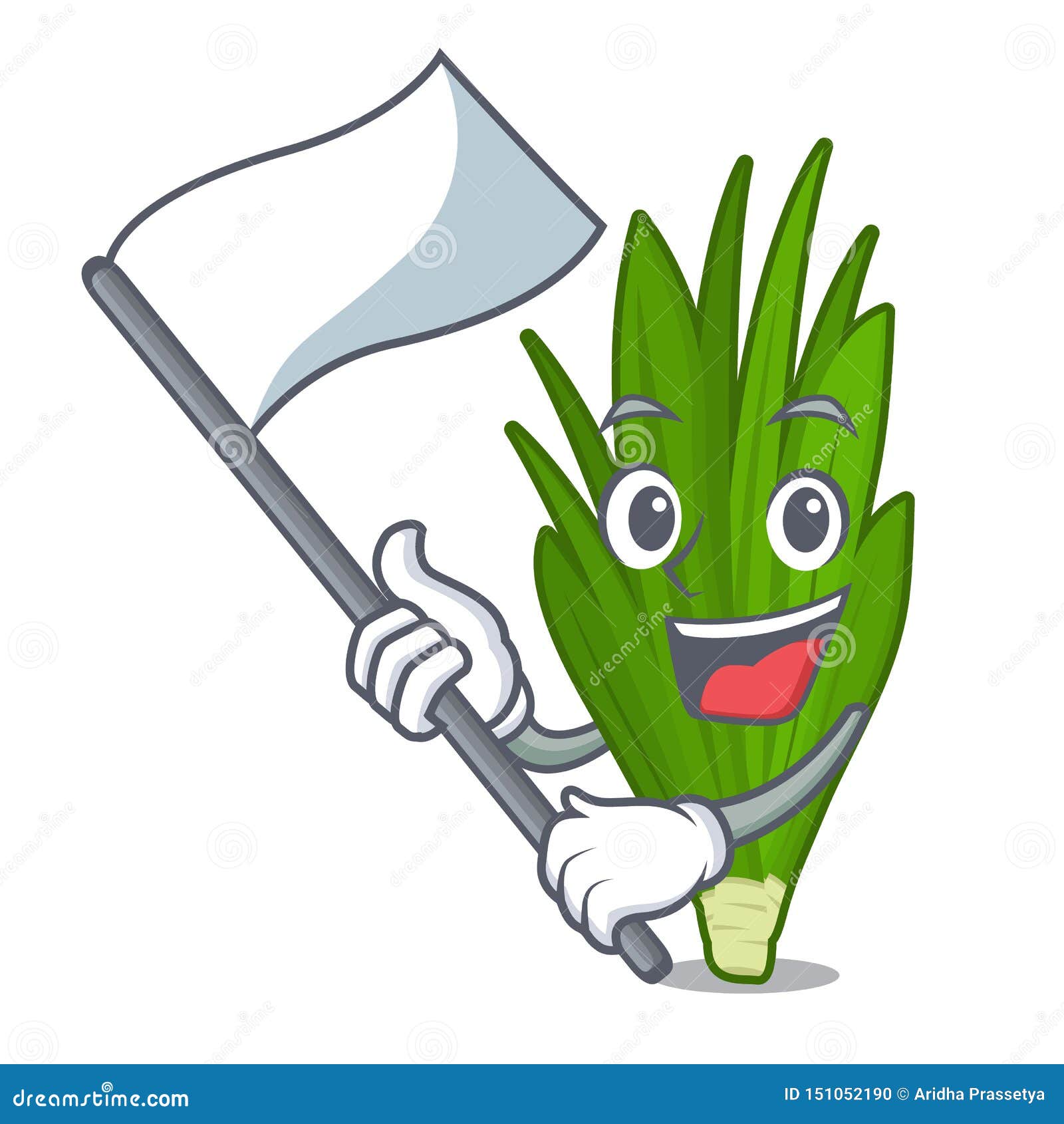 With Flag Pandan Leaves in the Basket Cahracter Stock Vector ...