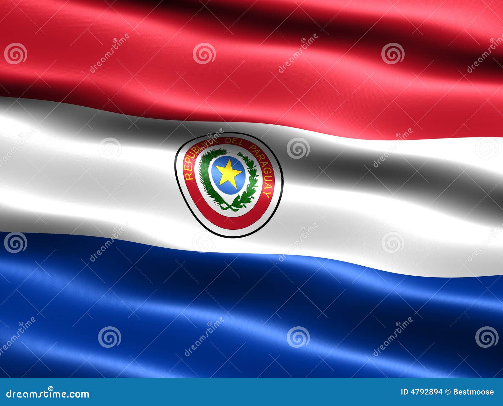 Flag of Paraguay stock illustration. Illustration of leaves - 4792894