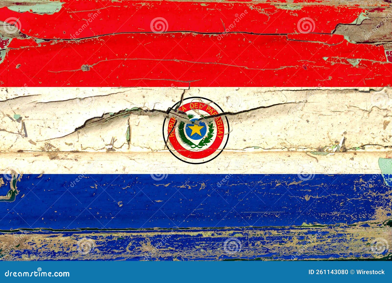 Flag of Paraguay Painted on an Old Wooden Surface Stock Photo - Image ...