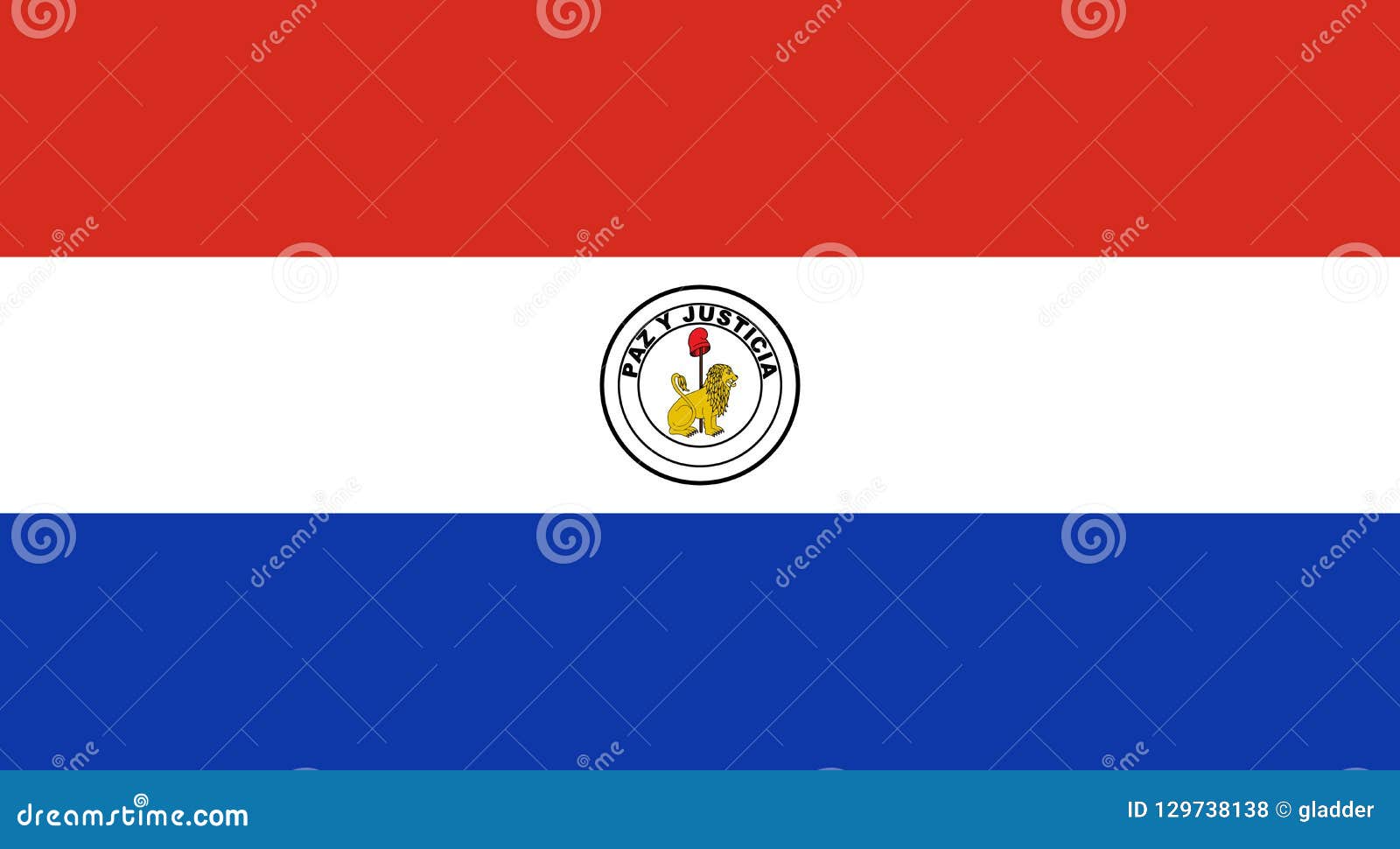 Flag of Paraguay, Reverse Side Stock Illustration - Illustration of ...