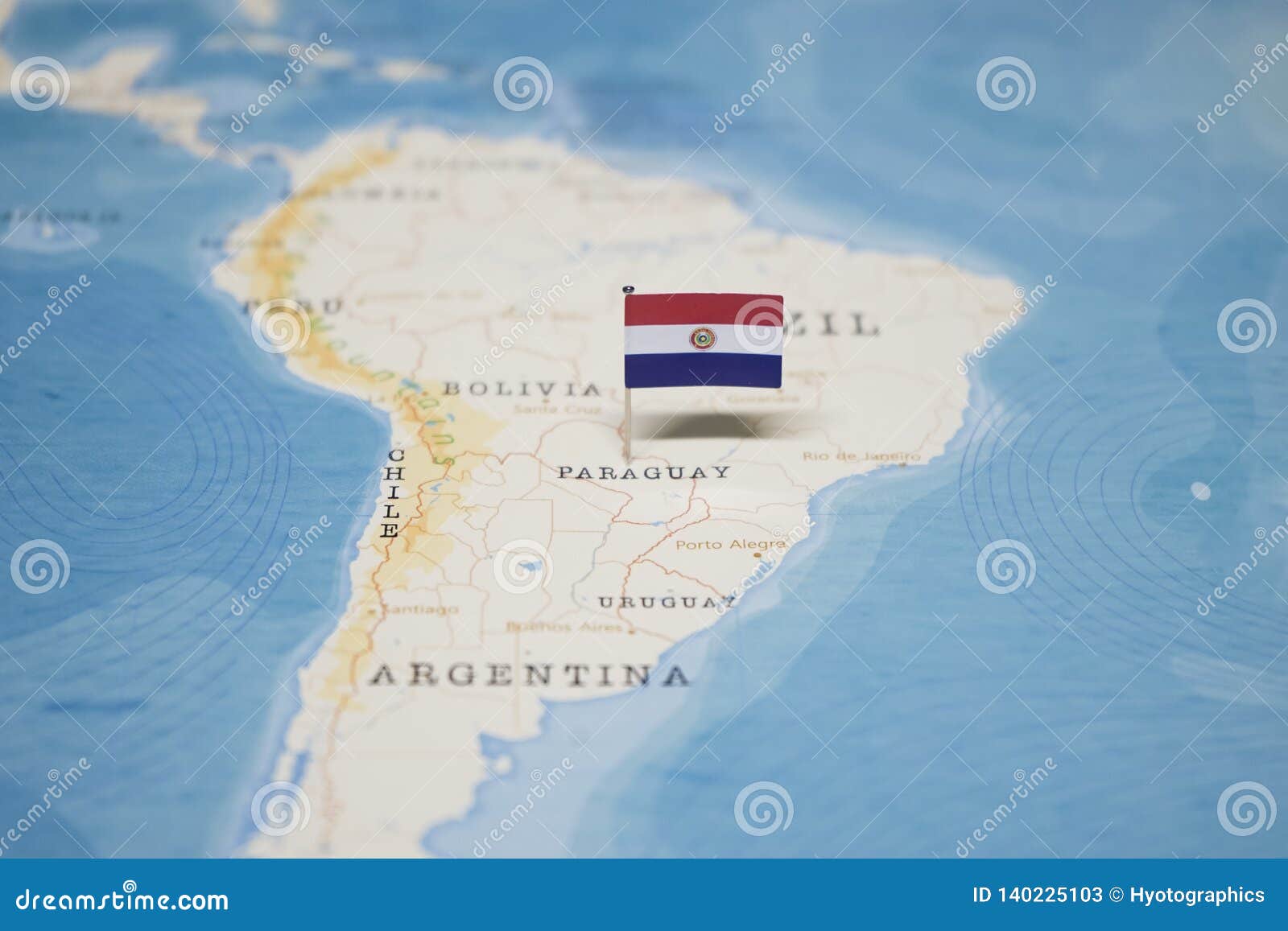 The Flag of Paraguay in the World Map Stock Image - Image of graphic ...
