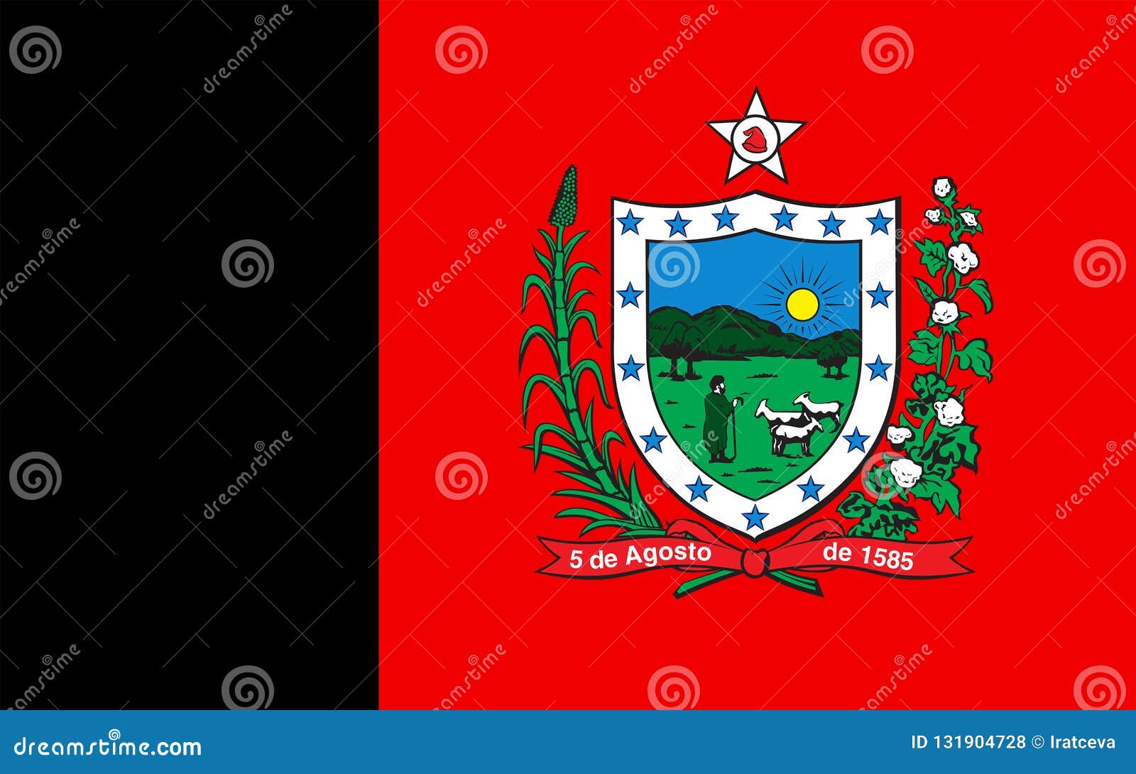 Flag of Paraiba, Brazil stock illustration. Illustration of nationality ...