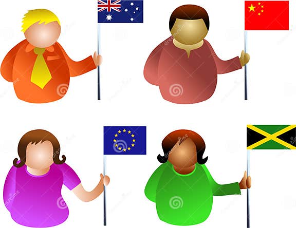 Flag people stock illustration. Illustration of flags, cultures - 345170