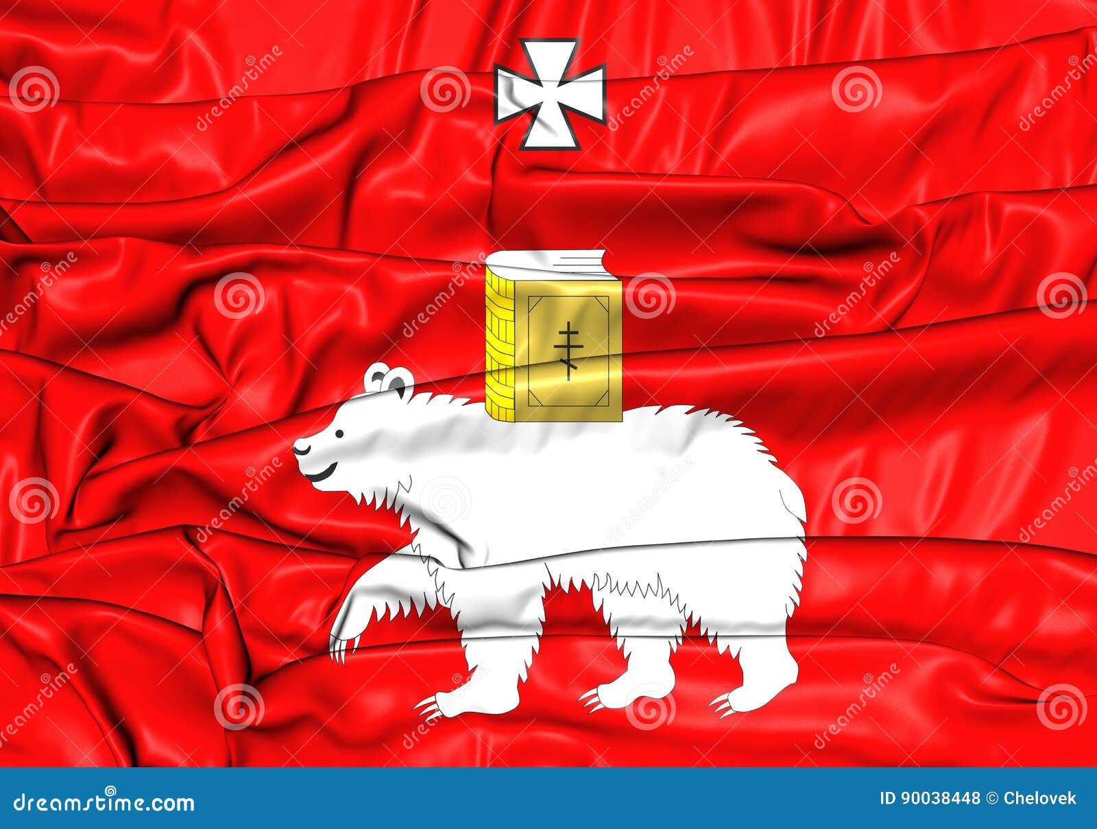 Flag of Perm, Russia. stock illustration. Illustration of close - 90038448
