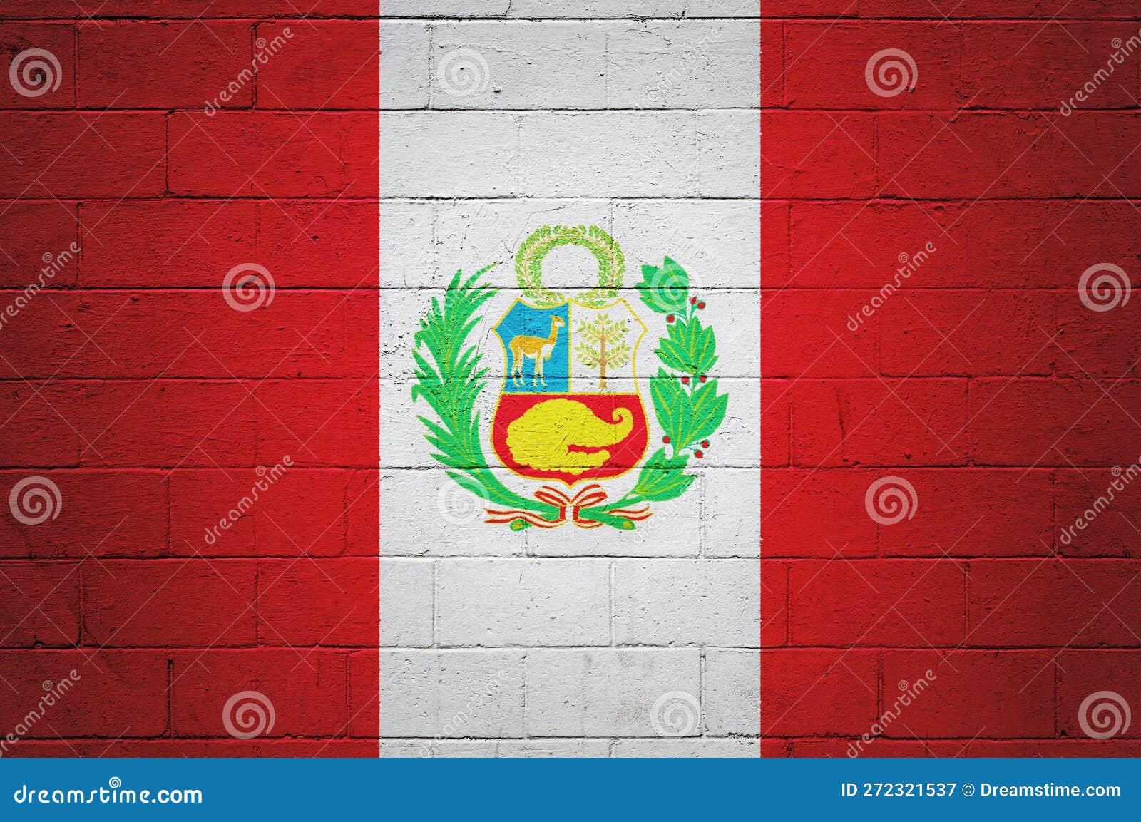 Flag of Peru Painted on a Wall Stock Image - Image of brick, peruvian ...