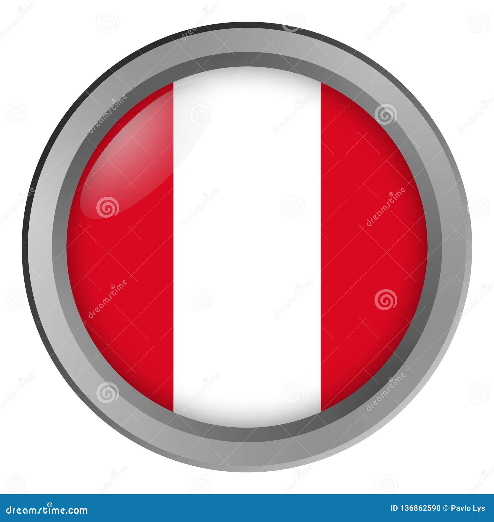 Flag of Peru Round As a Button Stock Illustration - Illustration of ...