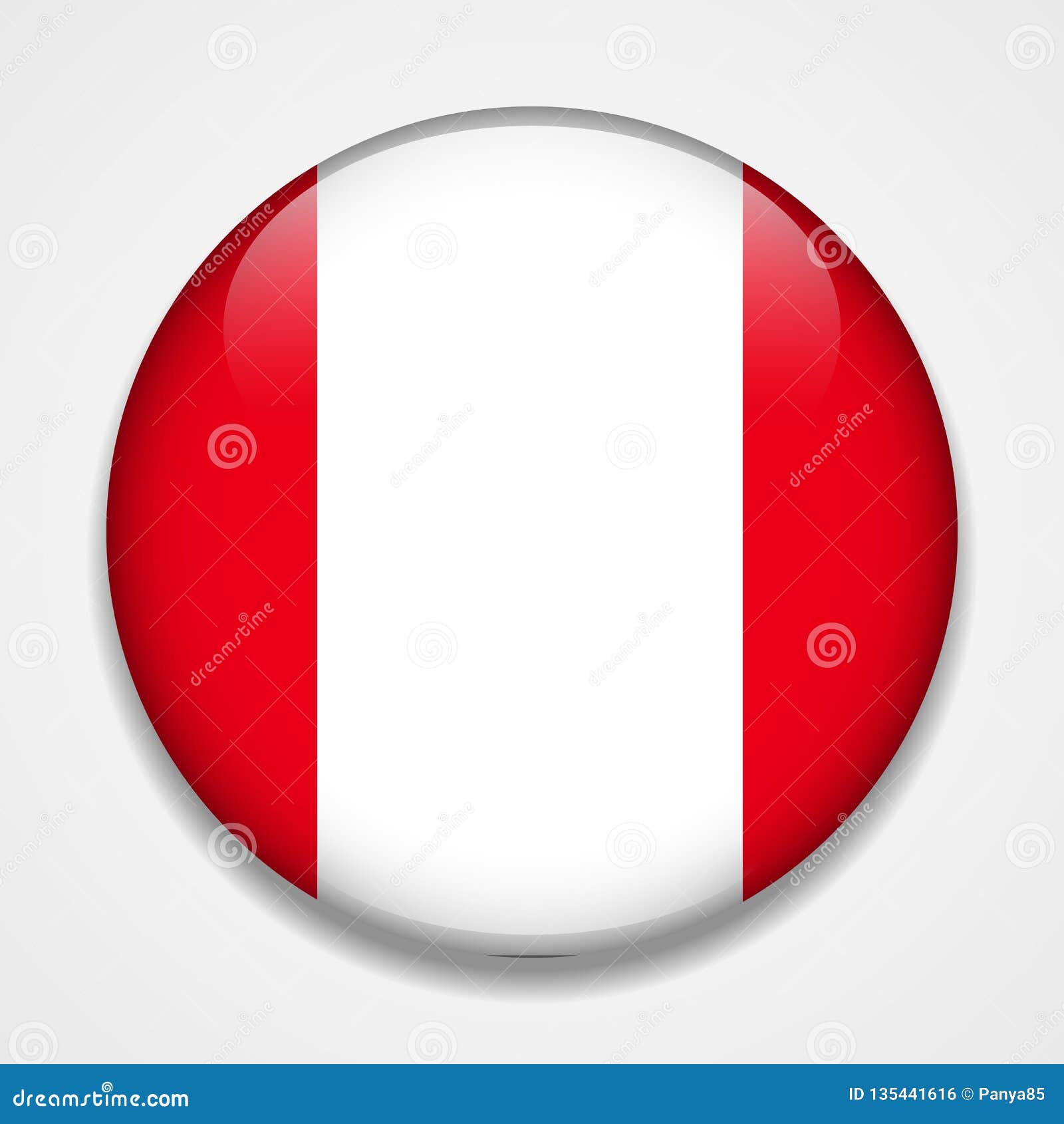 Flag of Peru. Round Glossy Badge Stock Vector - Illustration of ...