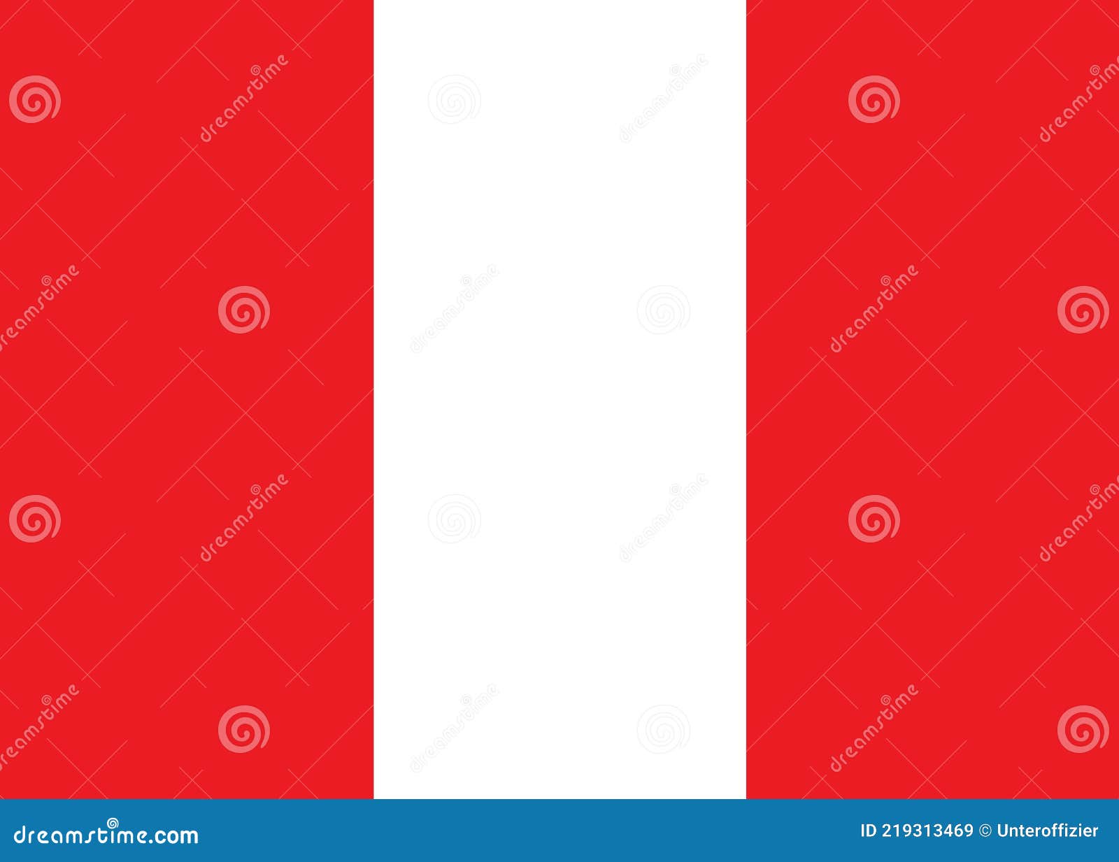The Flag of Peru with Two Red Vertical Bands on the Sides and One ...