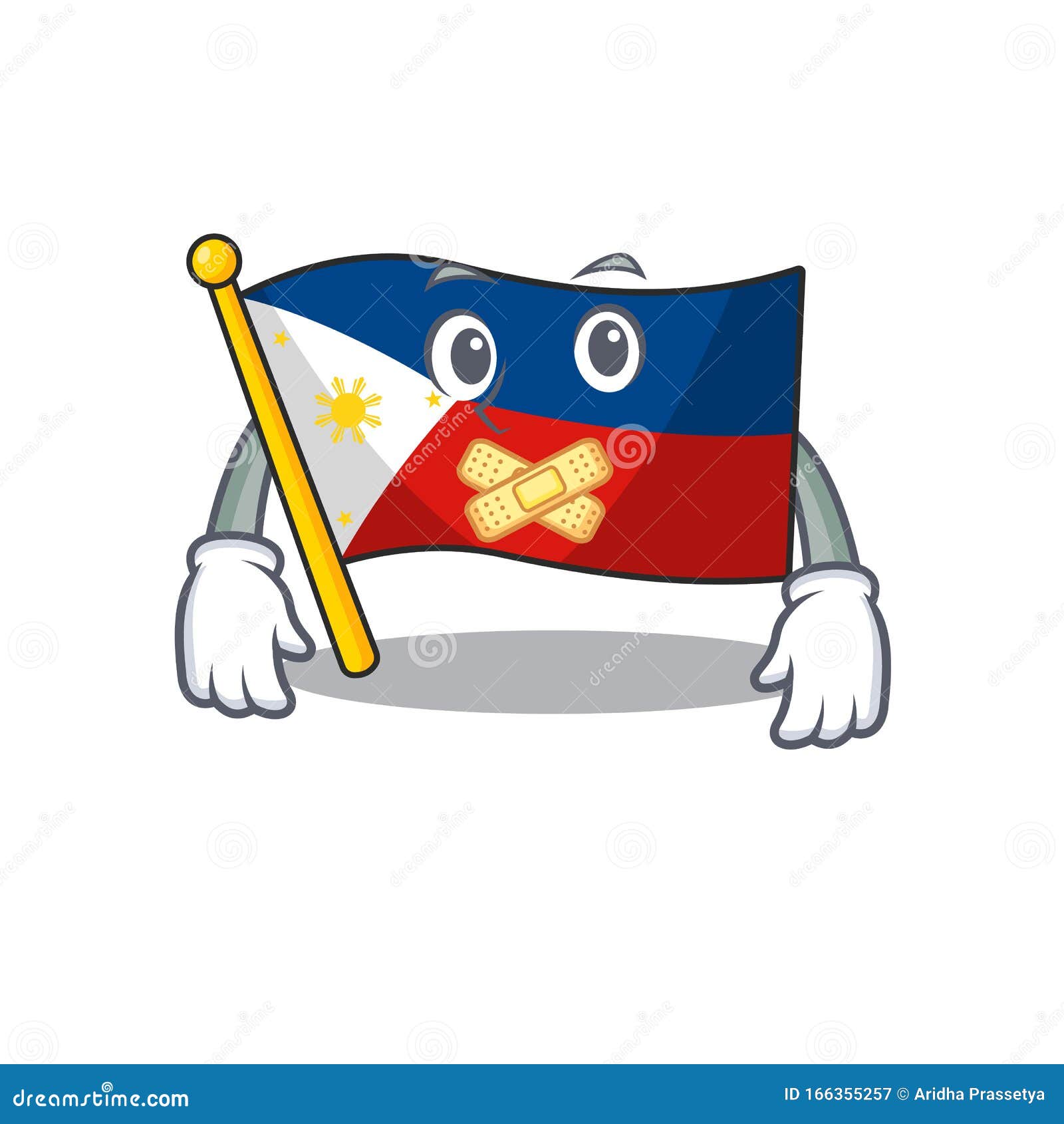 Flag Philippines Mascot Cartoon Character Style Making Silent Gesture ...