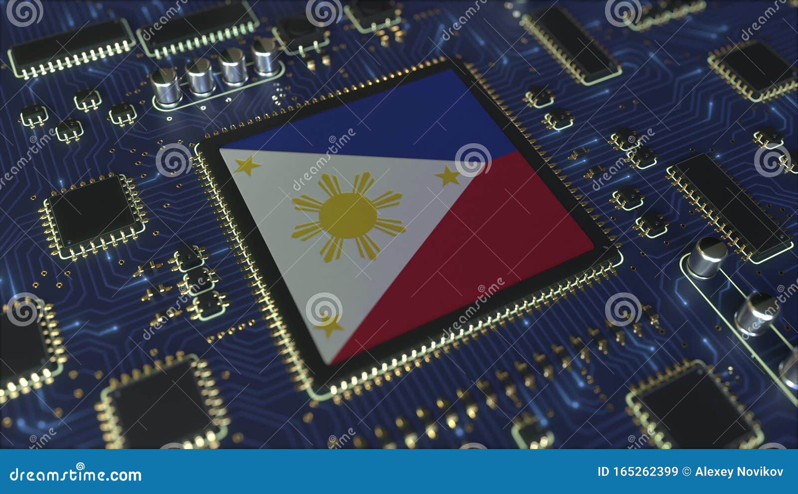 Flag of Philippines on the Operating Chipset. Information Technology or ...