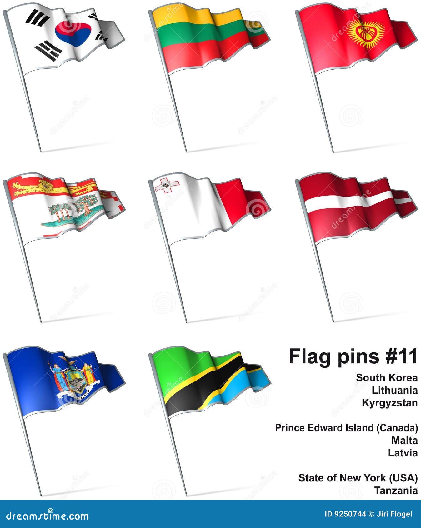 Flag pins #11 stock illustration. Illustration of country - 9250744