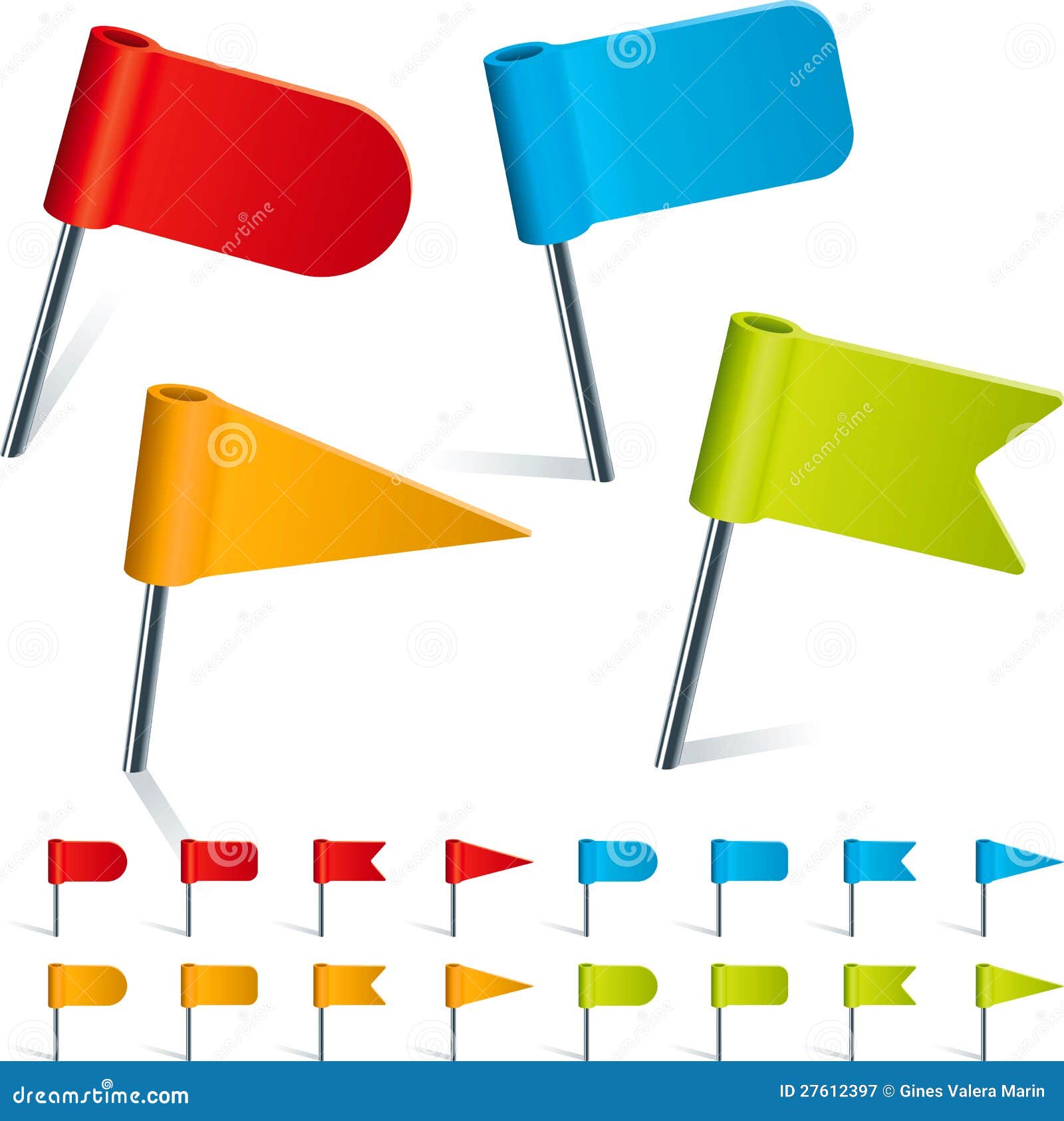 Flag pins stock vector. Illustration of memories, color - 27612397