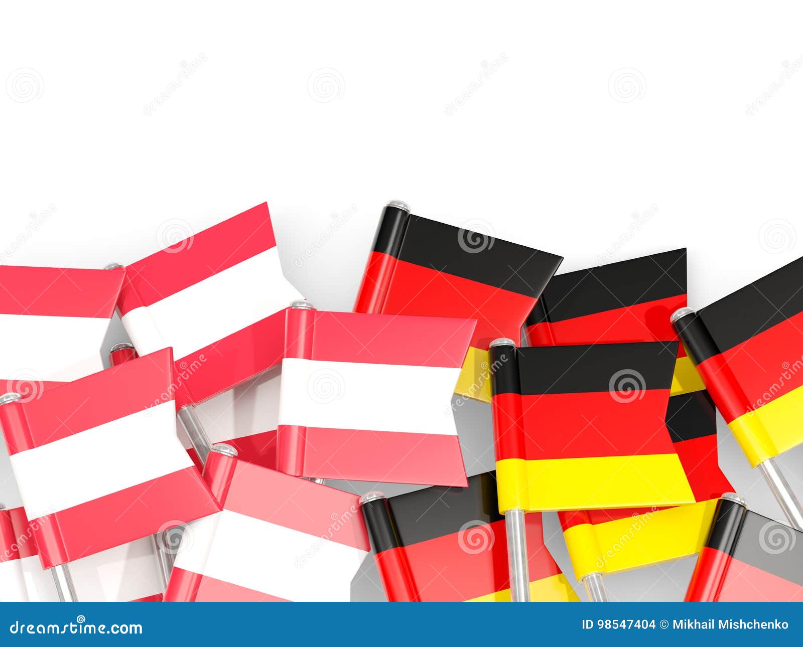 Flag Pins of Austria and Germany Isolated on White Stock Illustration ...