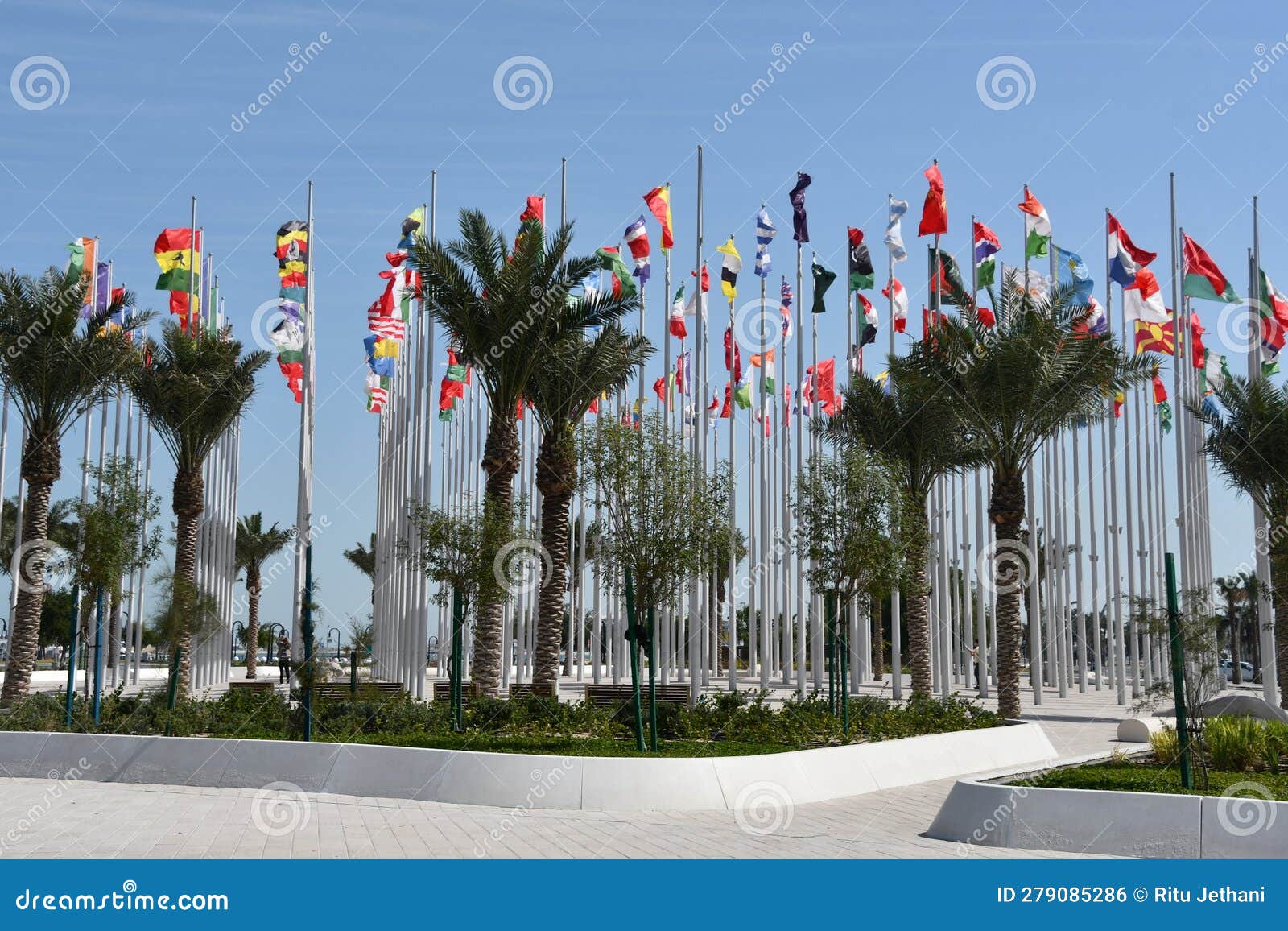 Flag Plaza in Doha, Qatar stock photo. Image of city - 279085286