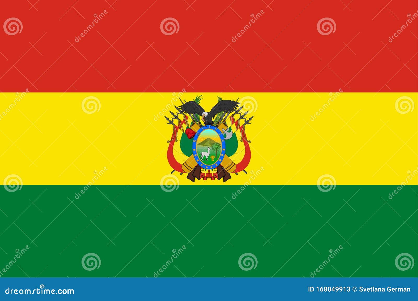 Flag Of Plurinational State Of Bolivia Stock Vector Illustration Of