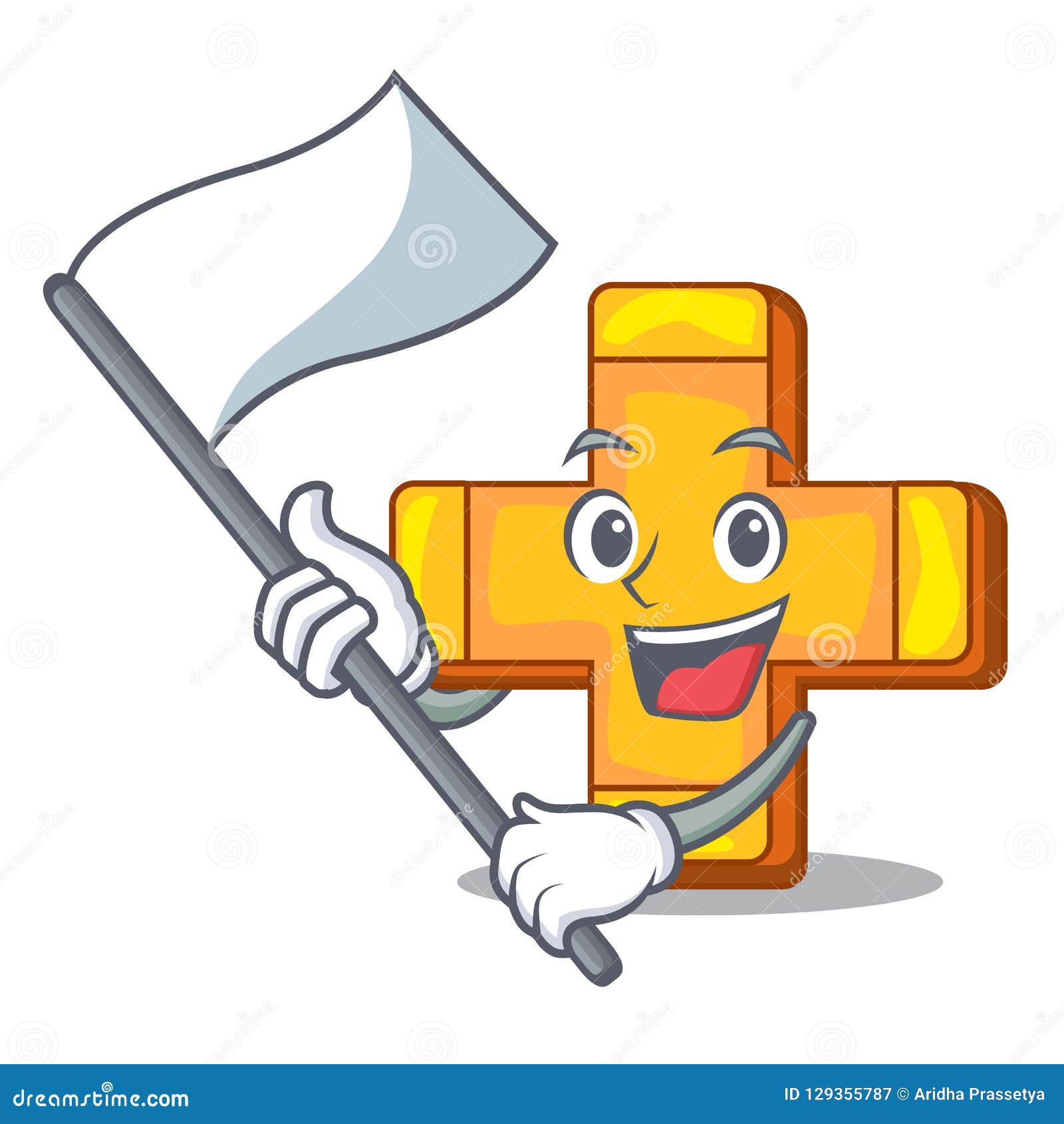 With Flag Plus Sign Isolated on the Mascot Stock Vector - Illustration ...