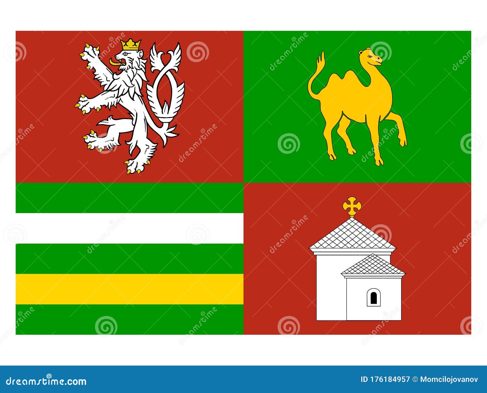 Flag of Plzen editorial photography. Illustration of plzeåˆ - 176184957