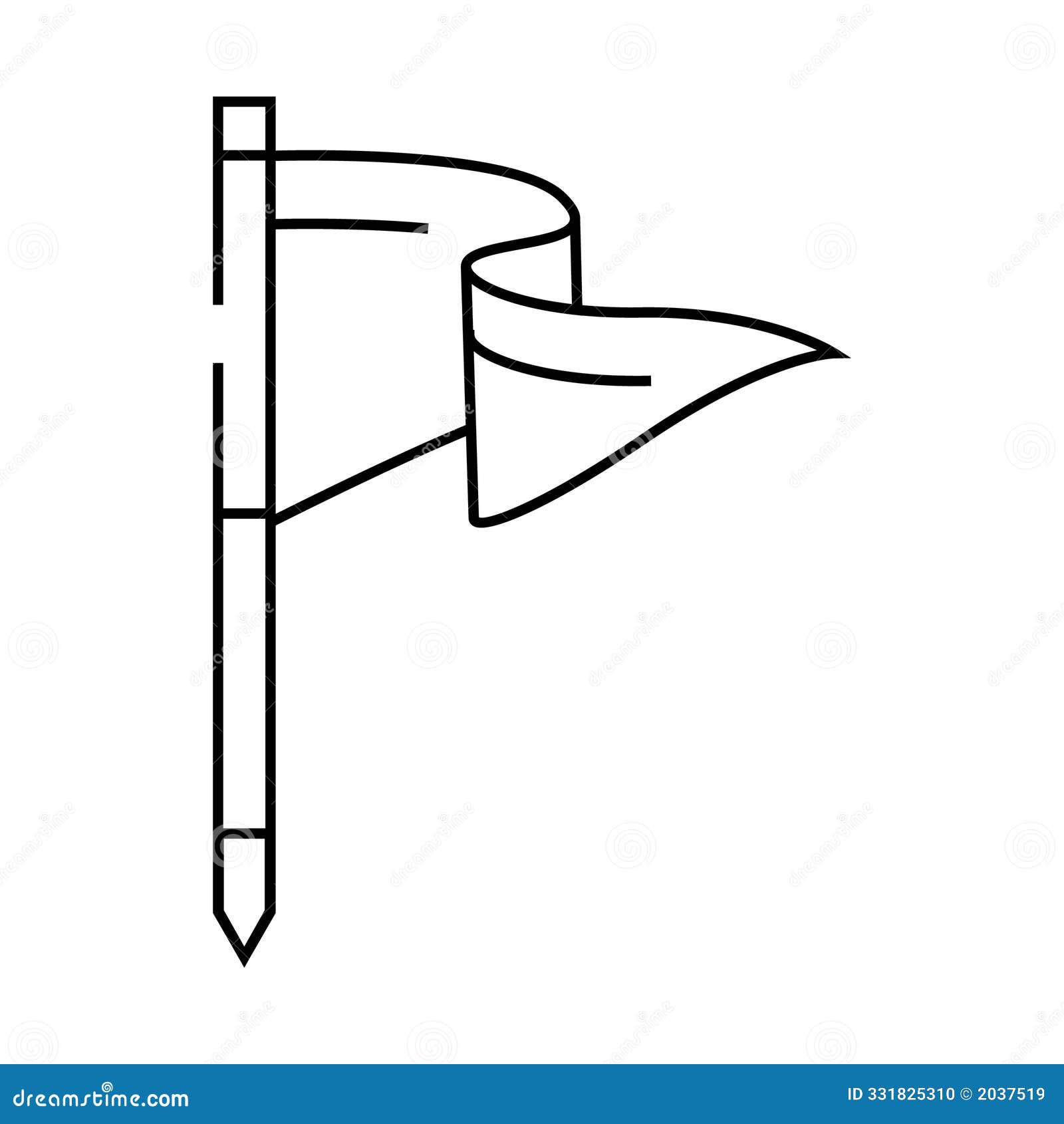 Flag Pointer Map Location Line Icon Vector Illustration Stock Vector - Illustration of line ...