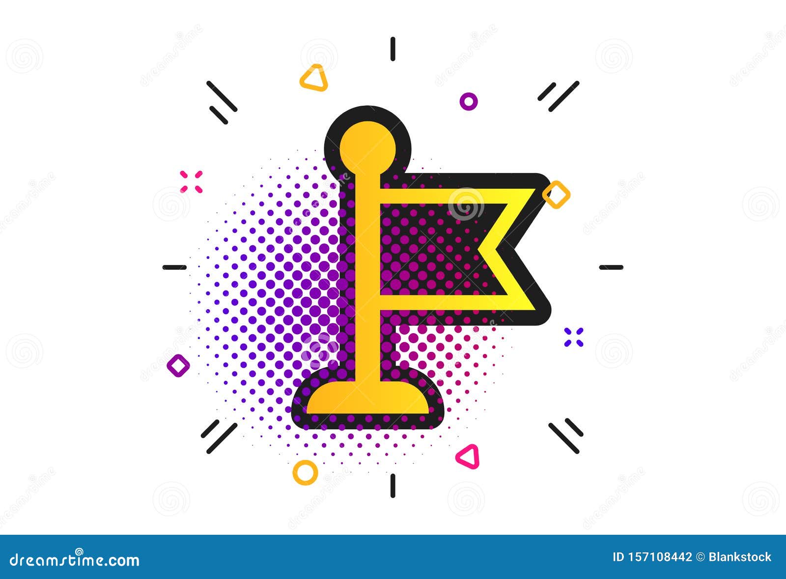 Flag Pointer Sign Icon. Marker Symbol. Vector Stock Vector ...