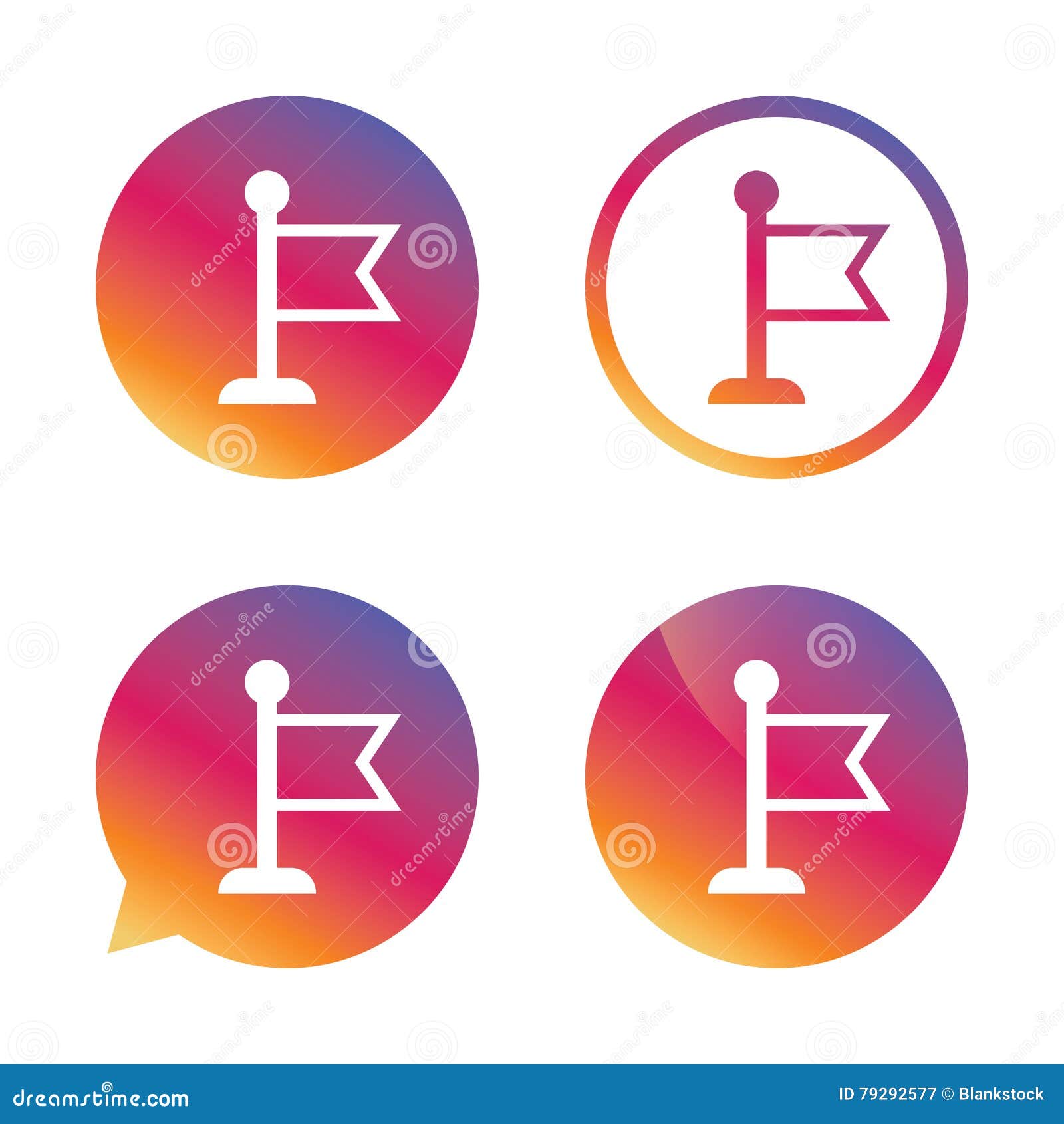 Flag Pointer Sign Icon. Marker Symbol. Stock Illustration ...