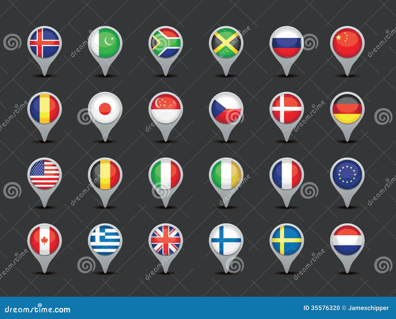 Flag pointers stock vector. Illustration of american - 35576320