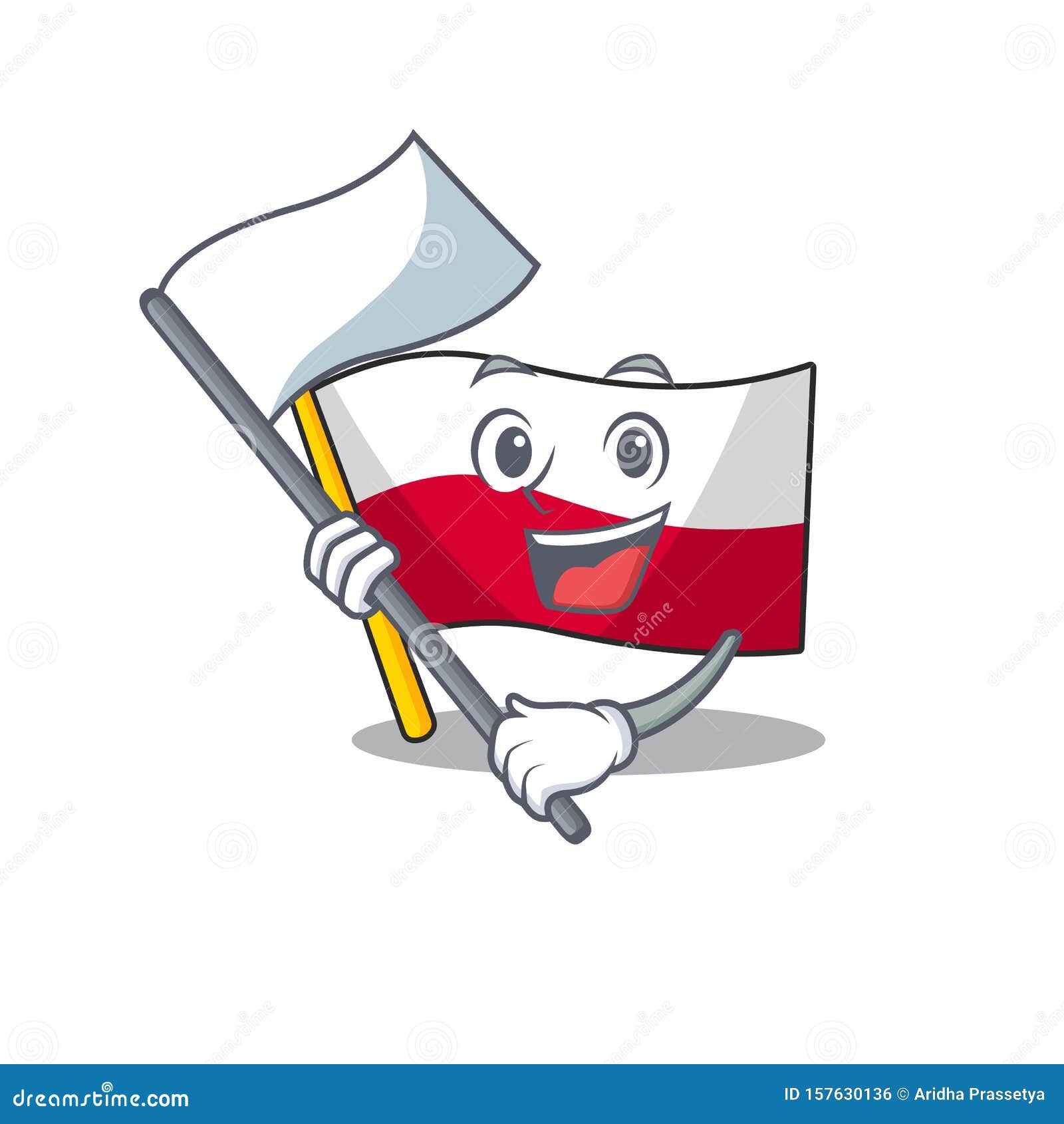 With Flag Flag Poland in the Cartoon Shape Stock Vector - Illustration ...