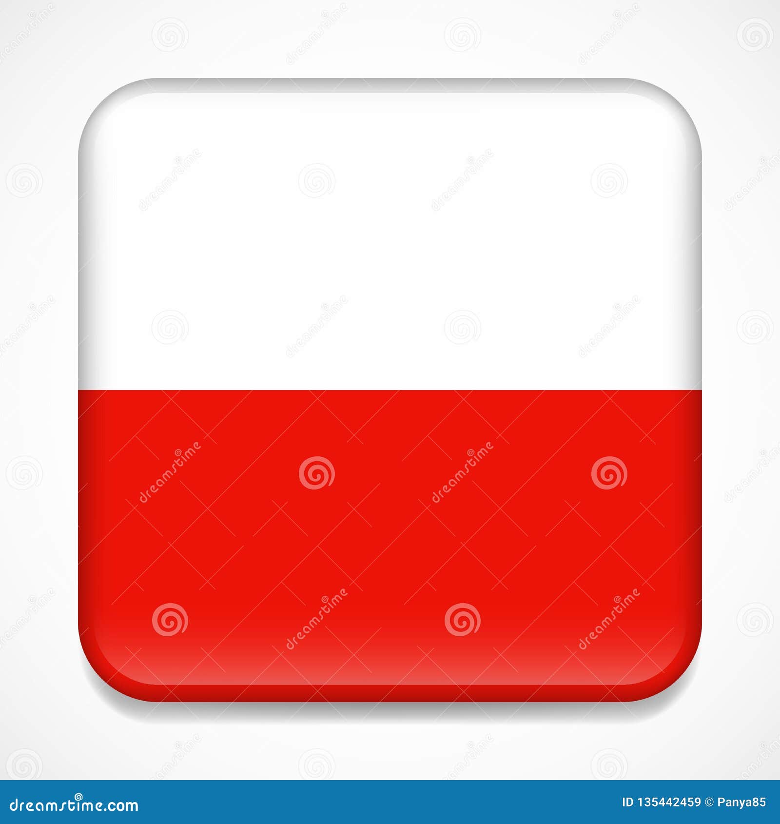 Flag of Poland. Square Glossy Badge Stock Vector - Illustration of ...