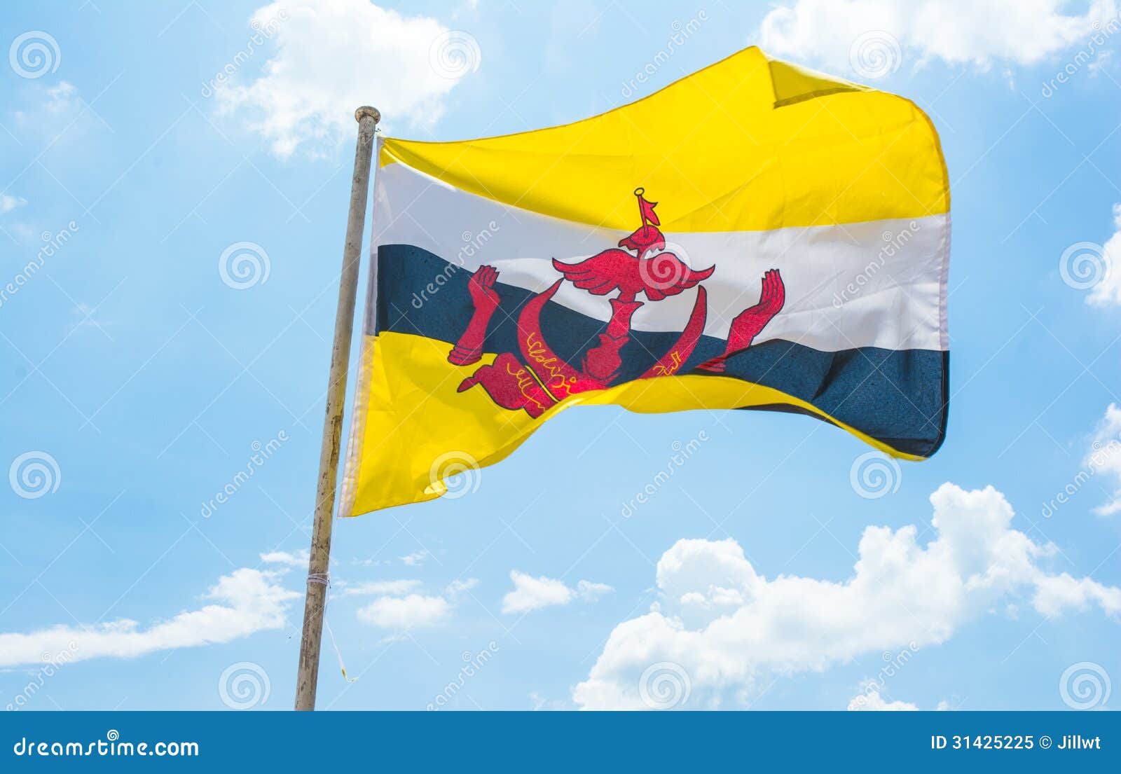 Flag pole of brunei on sky stock image. Image of flag - 31425225
